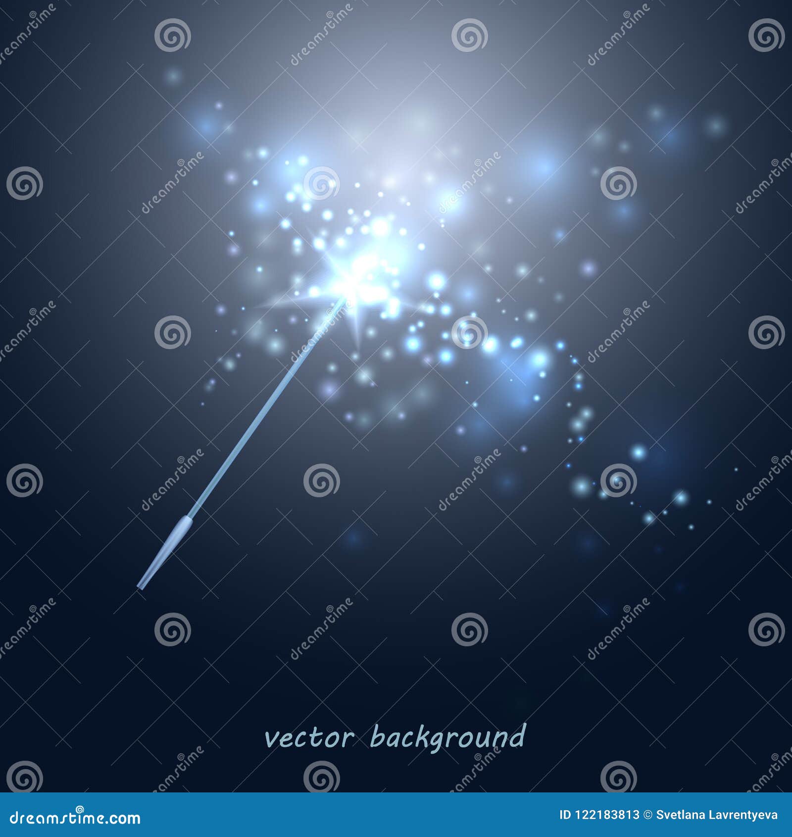 Vector Illustration of a Magic Wand. Blue Wand with a Star Stock Vector ...
