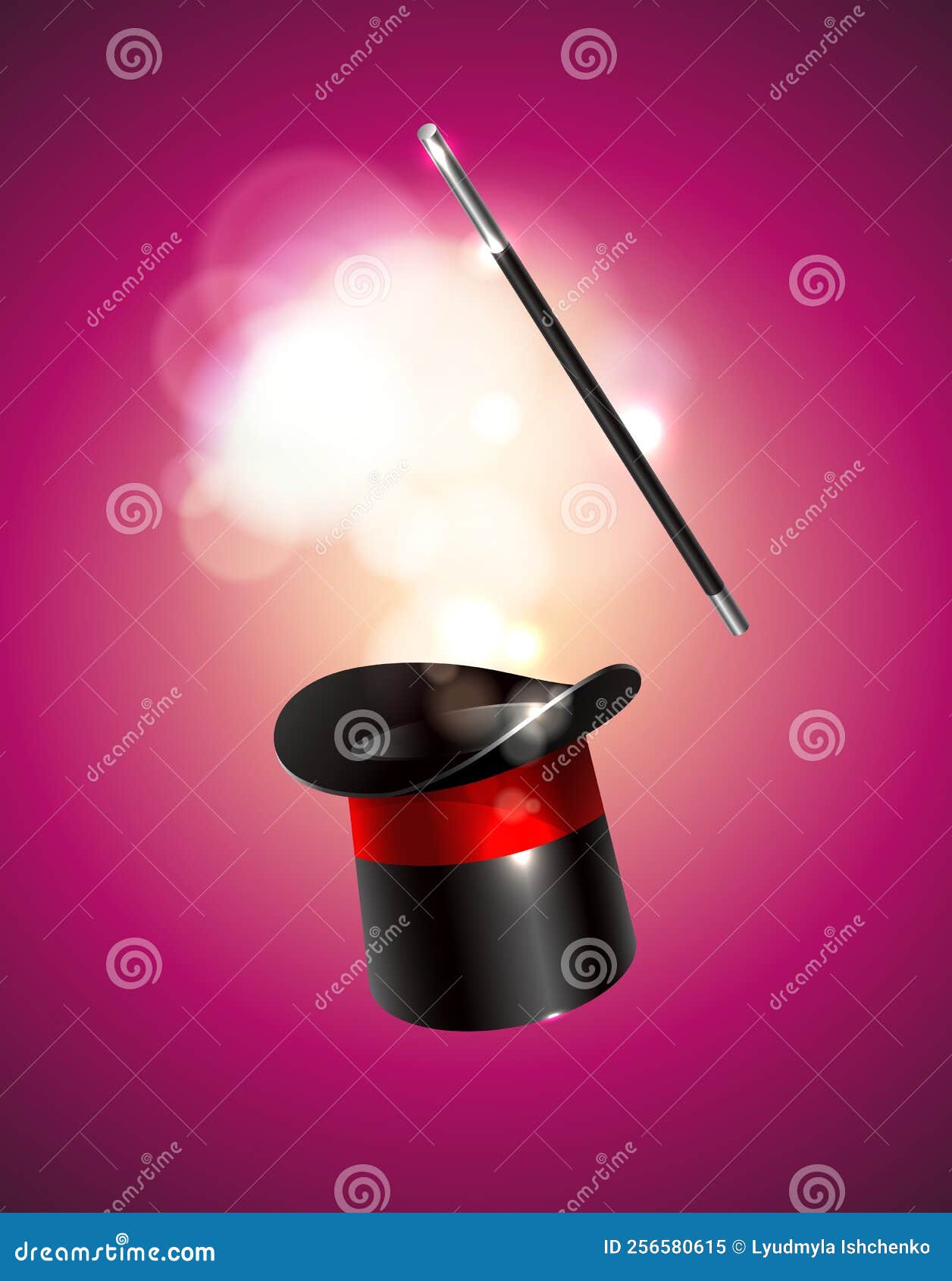 Vector Illustration, Magician Hat and Magic Wand. Circus Props ...