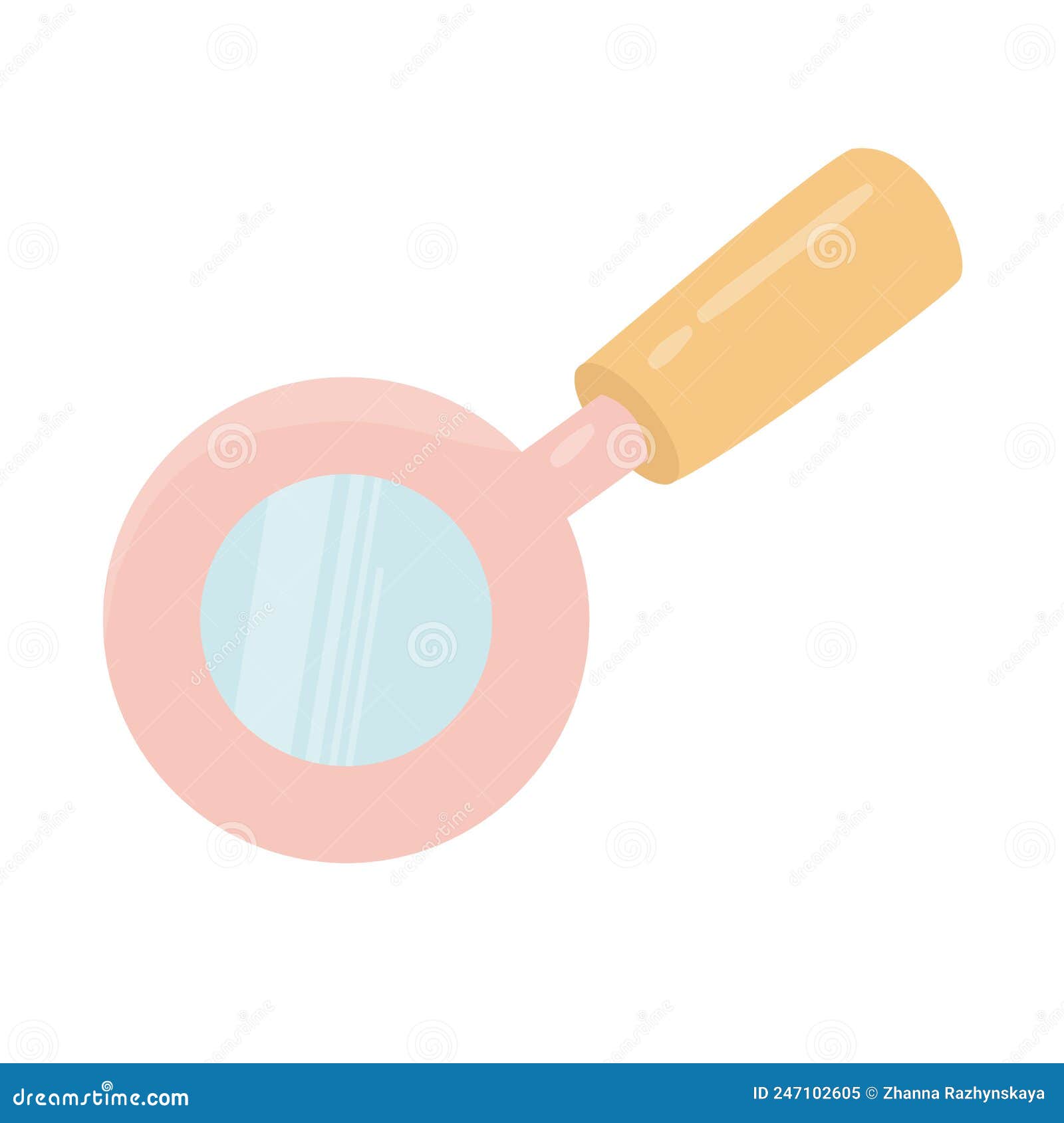 Vector Illustration of a Magnifier in a Flat Style on a White ...