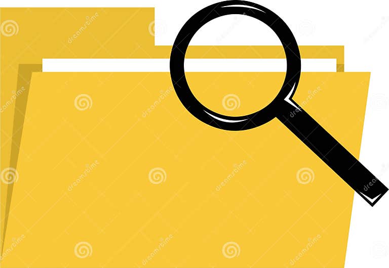 Vector Illustration Magnifier Folder Pc Search File Stock Vector ...