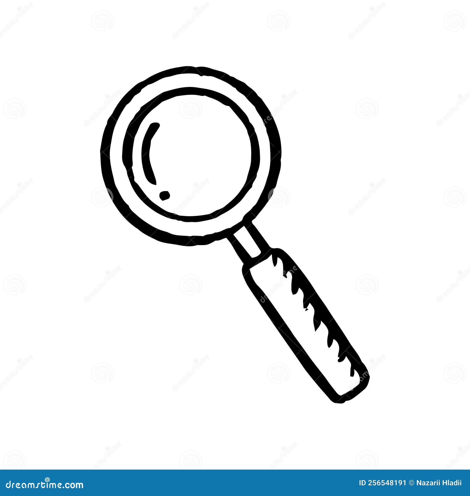 Vector Illustration of Magnifier in Hand-drawn Style. Stock Vector ...