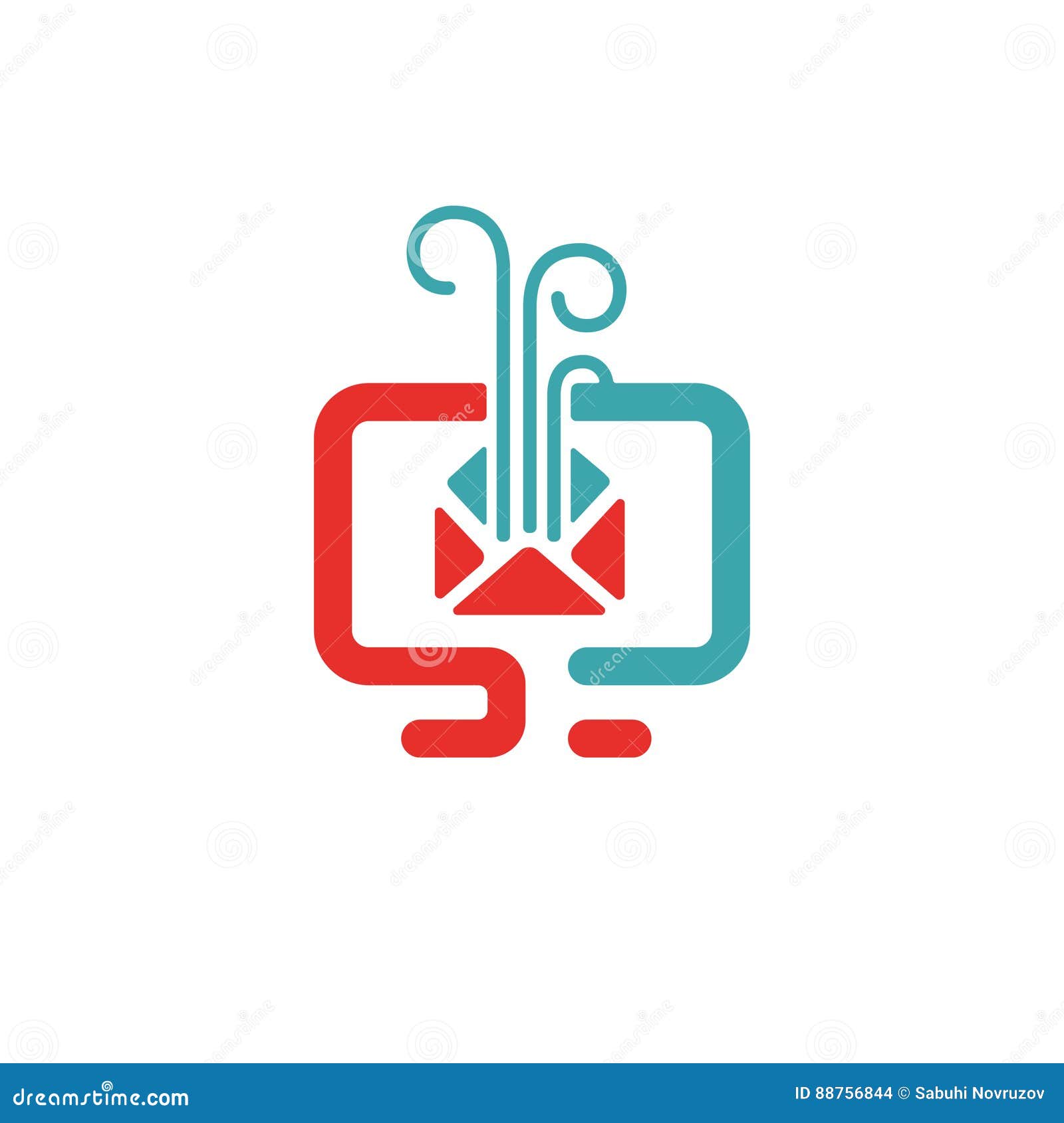 Vector Illustration of Mail Arrow Icon. Stock Vector - Illustration of ...