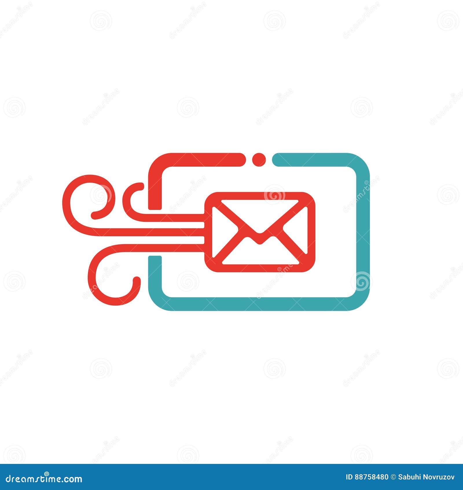 Vector Illustration of Mail Arrow Icon on Tablet. Stock Vector ...