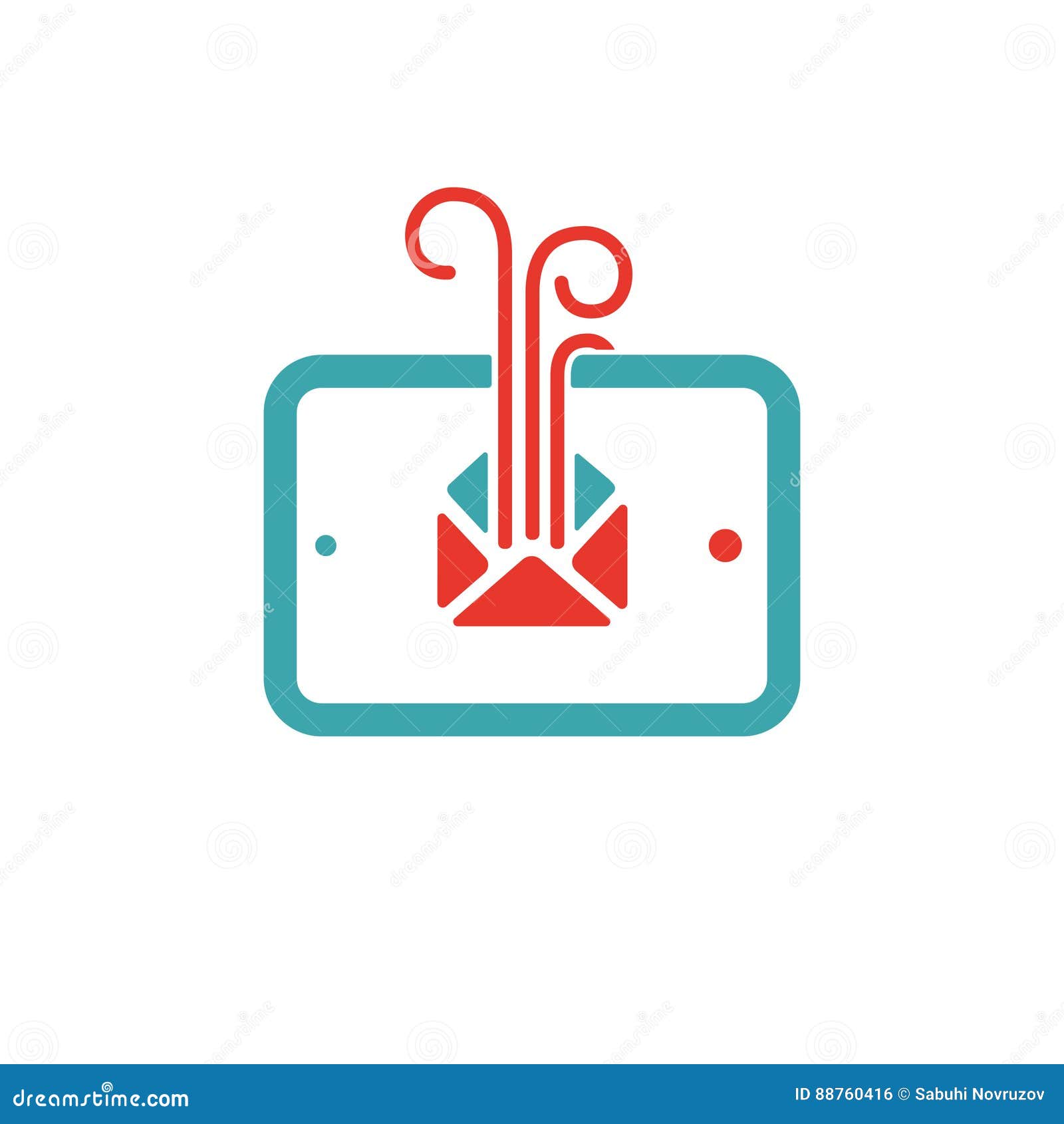 Vector Illustration of Mail Arrow Icon on Tablet. Stock Vector ...