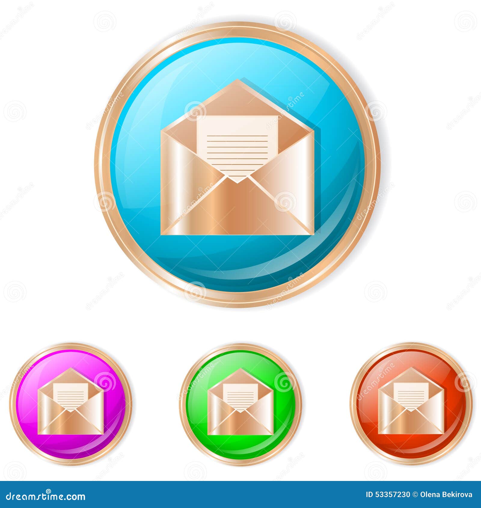 Vector Illustration of Mail Button. Stock Vector - Illustration of ...