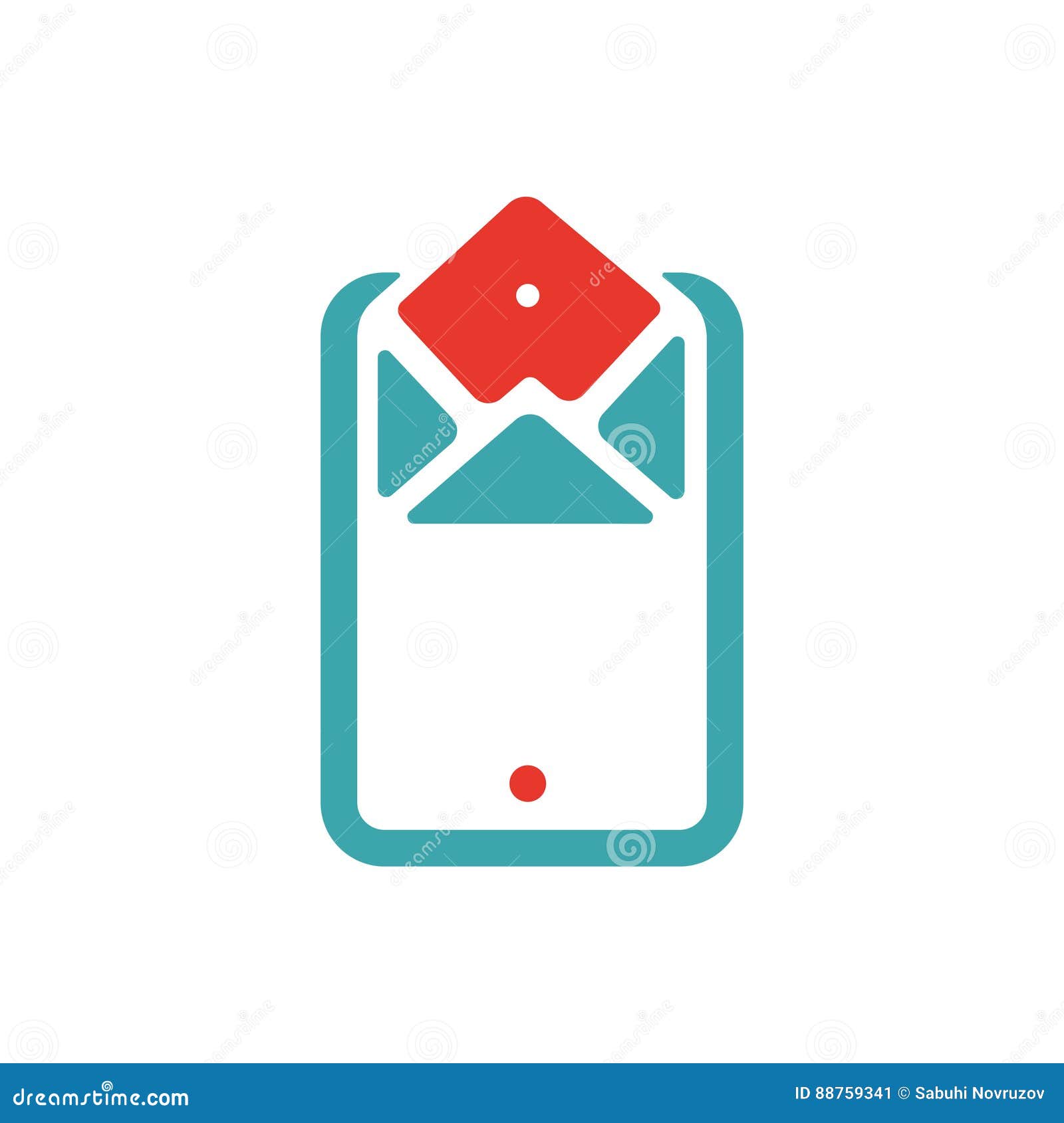 Vector Illustration of Mail Icon on Tablet. Stock Vector - Illustration ...