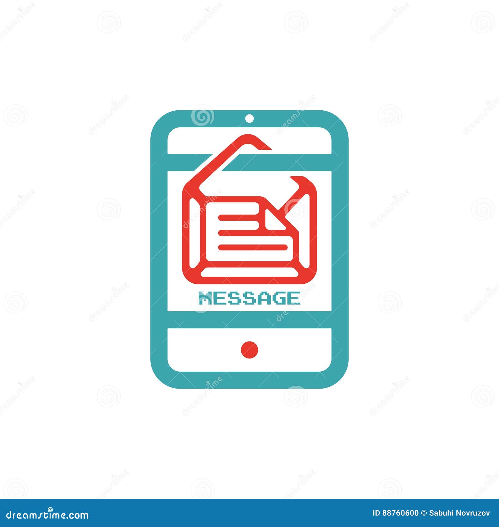 Vector Illustration of Mail Icon on Tablet. Stock Vector - Illustration ...