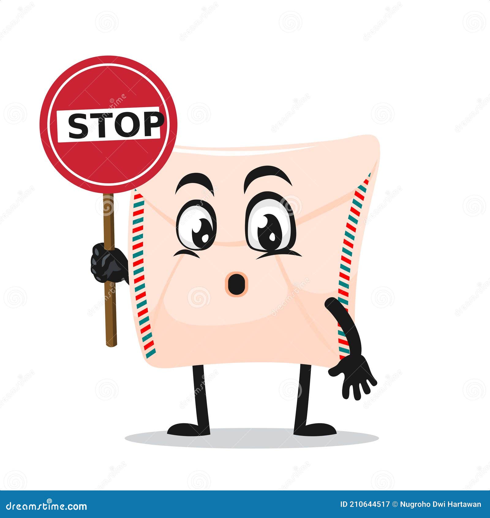 Vector Illustration of Mail Mascot or Character Stock Illustration ...