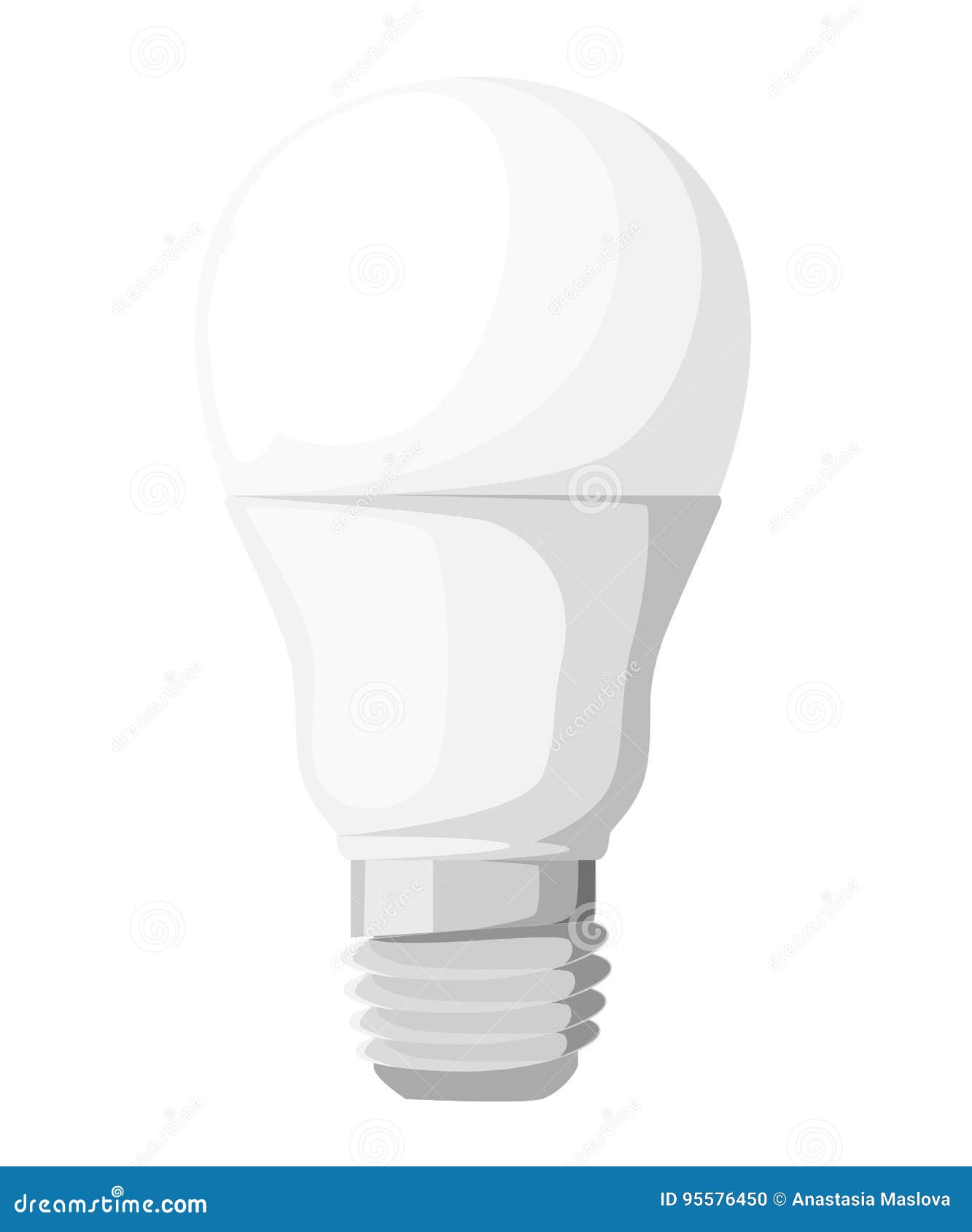 Vector Illustration of Main Electric Lighting Types: Incandescent Light ...