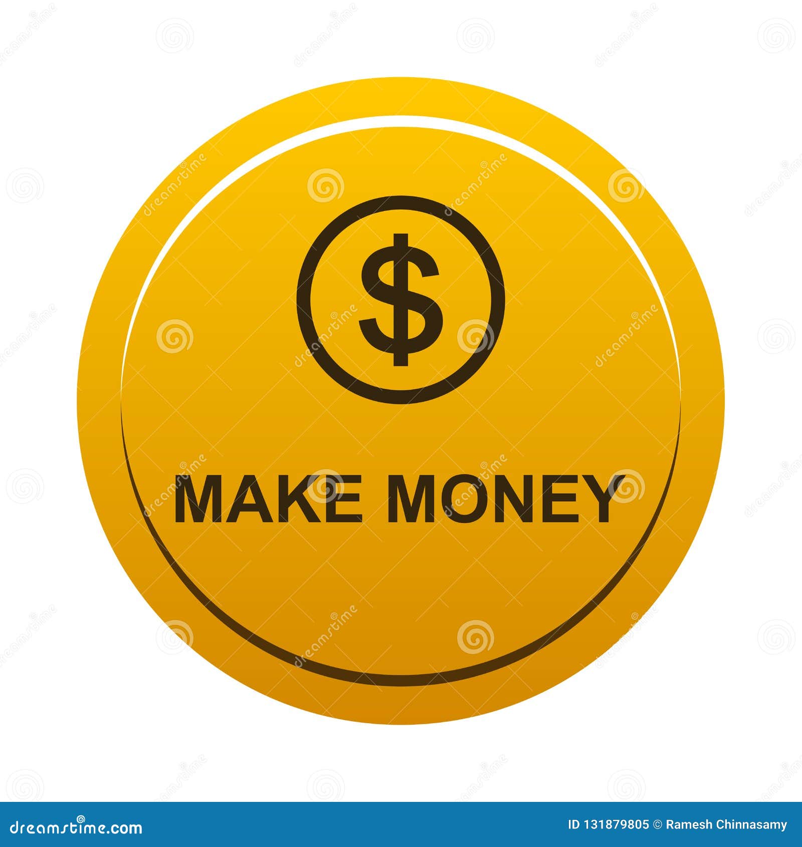 Make money button stock vector. Illustration of earning - 131879805