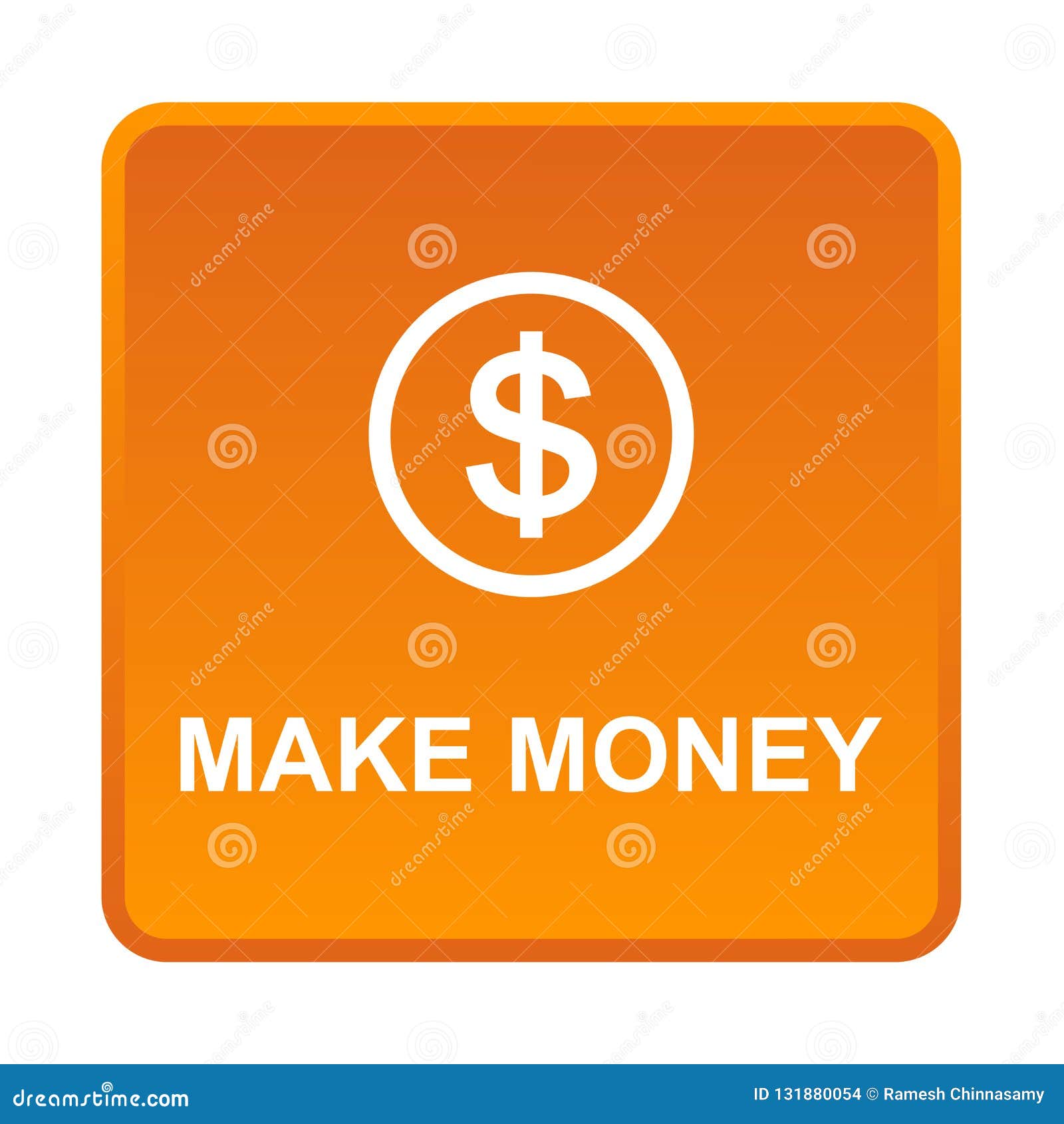 Make money button stock vector. Illustration of dollars - 131880054