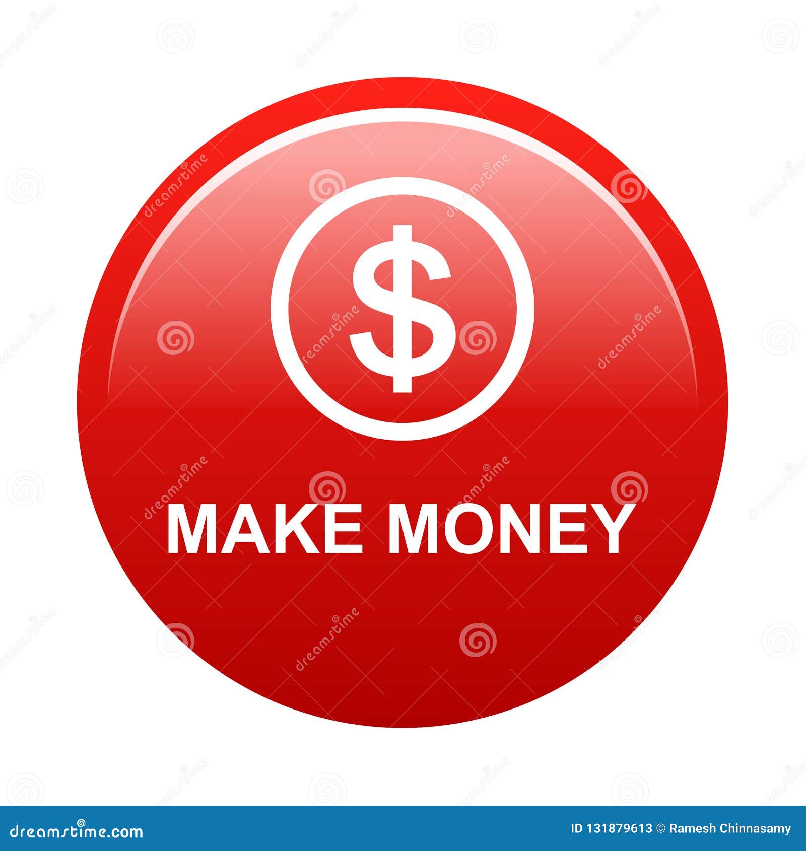 Make money button stock vector. Illustration of commercial - 131879613