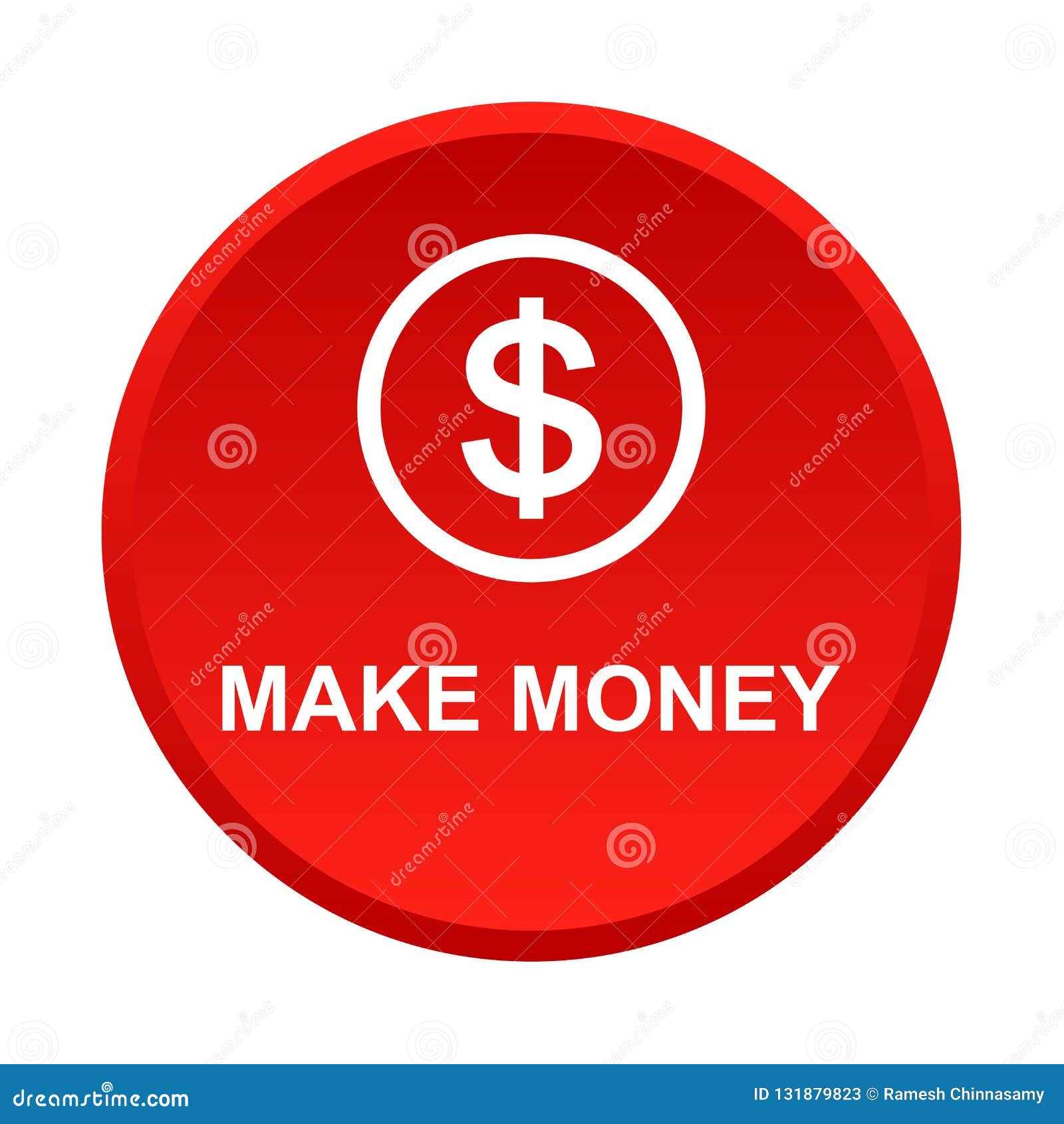 Make money button stock vector. Illustration of business - 131879823