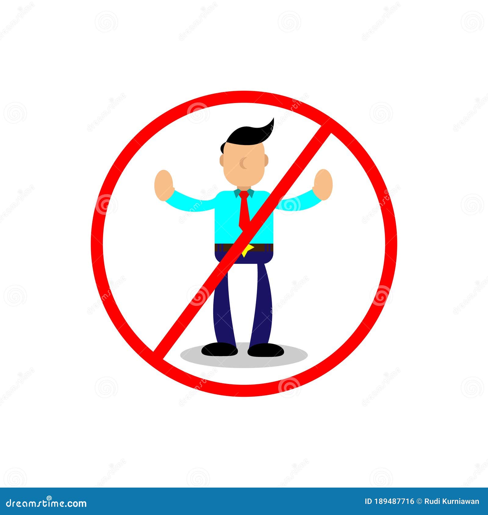 Vector Illustration of Male and Prohibited Sign Stock Vector ...