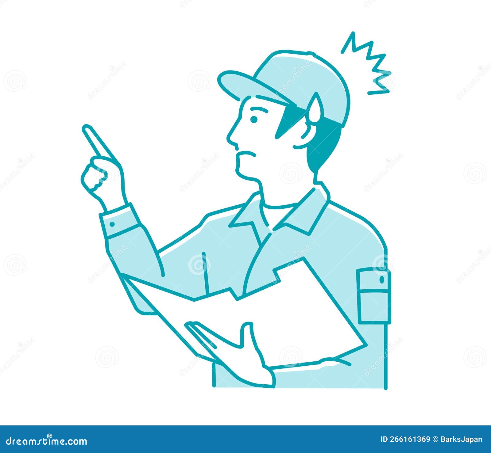Vector Illustration of a Male Worker Doing Regular Inspection ...