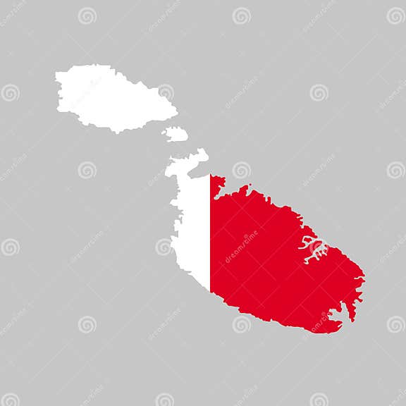 Vector Illustration of Malta Flag Map. Vector Map Stock Vector ...