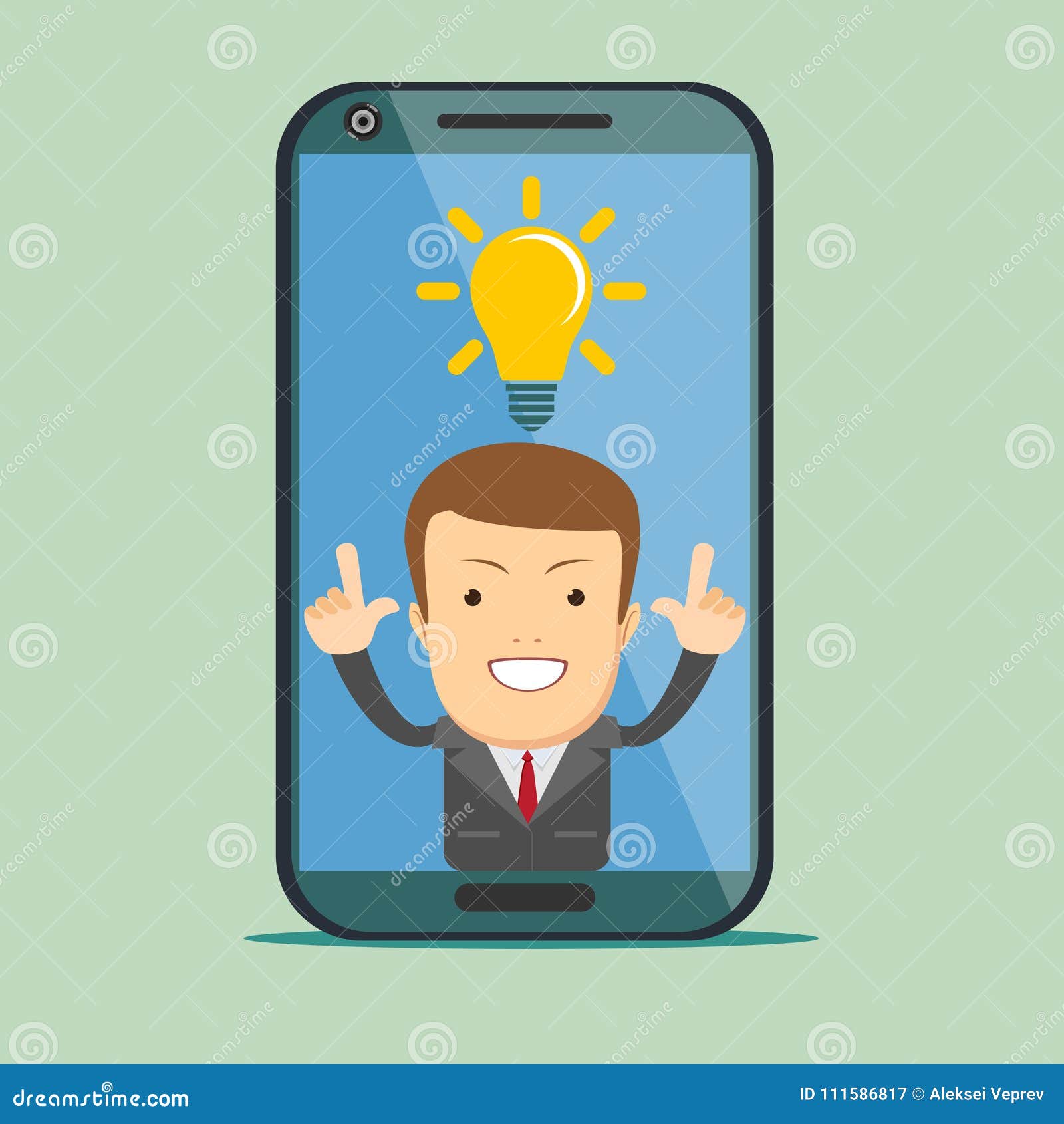 Man App Icon on Smartphone Display in Flat Style Stock Vector ...