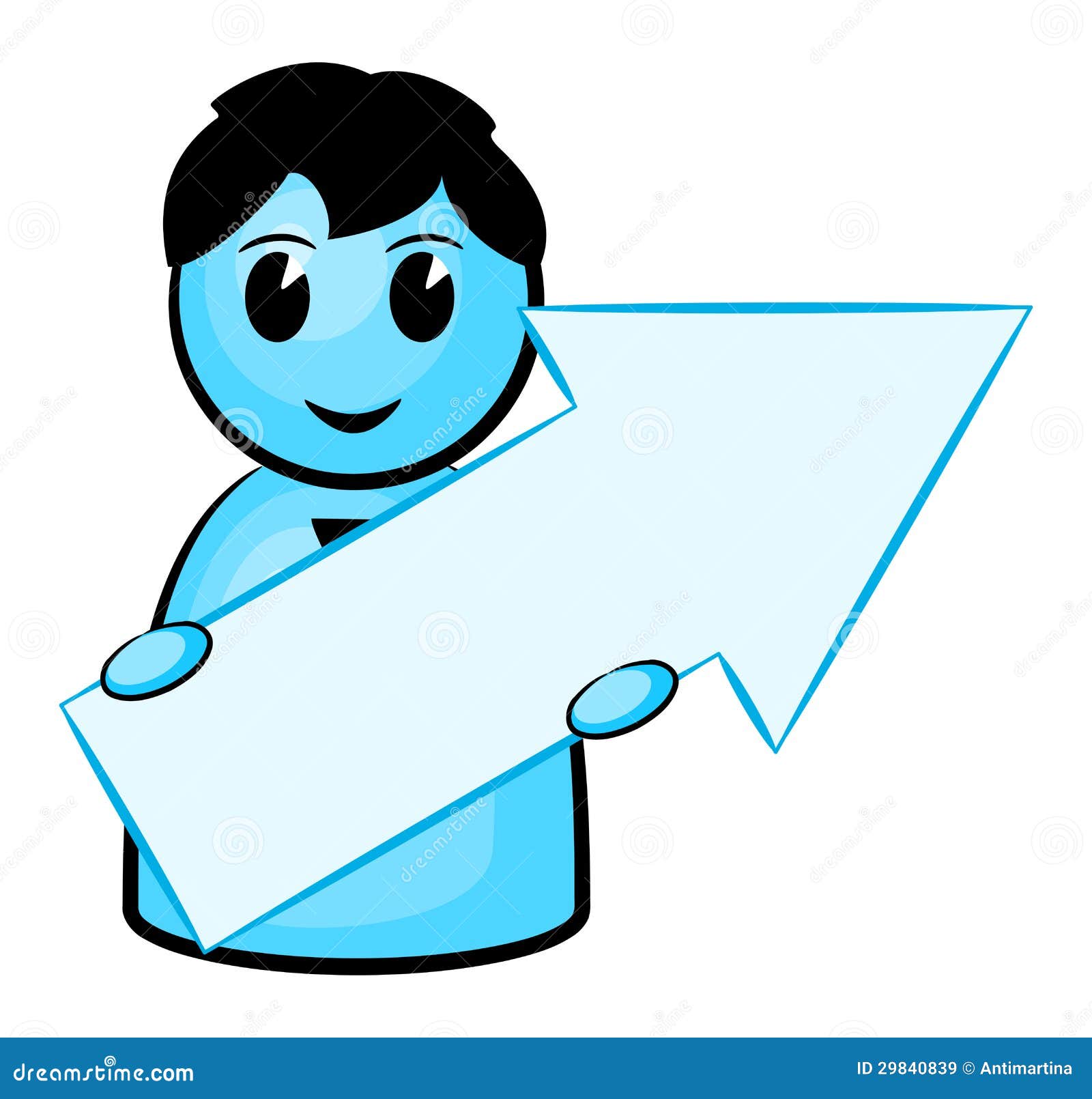 Man with arrow stock vector. Illustration of direction - 29840839