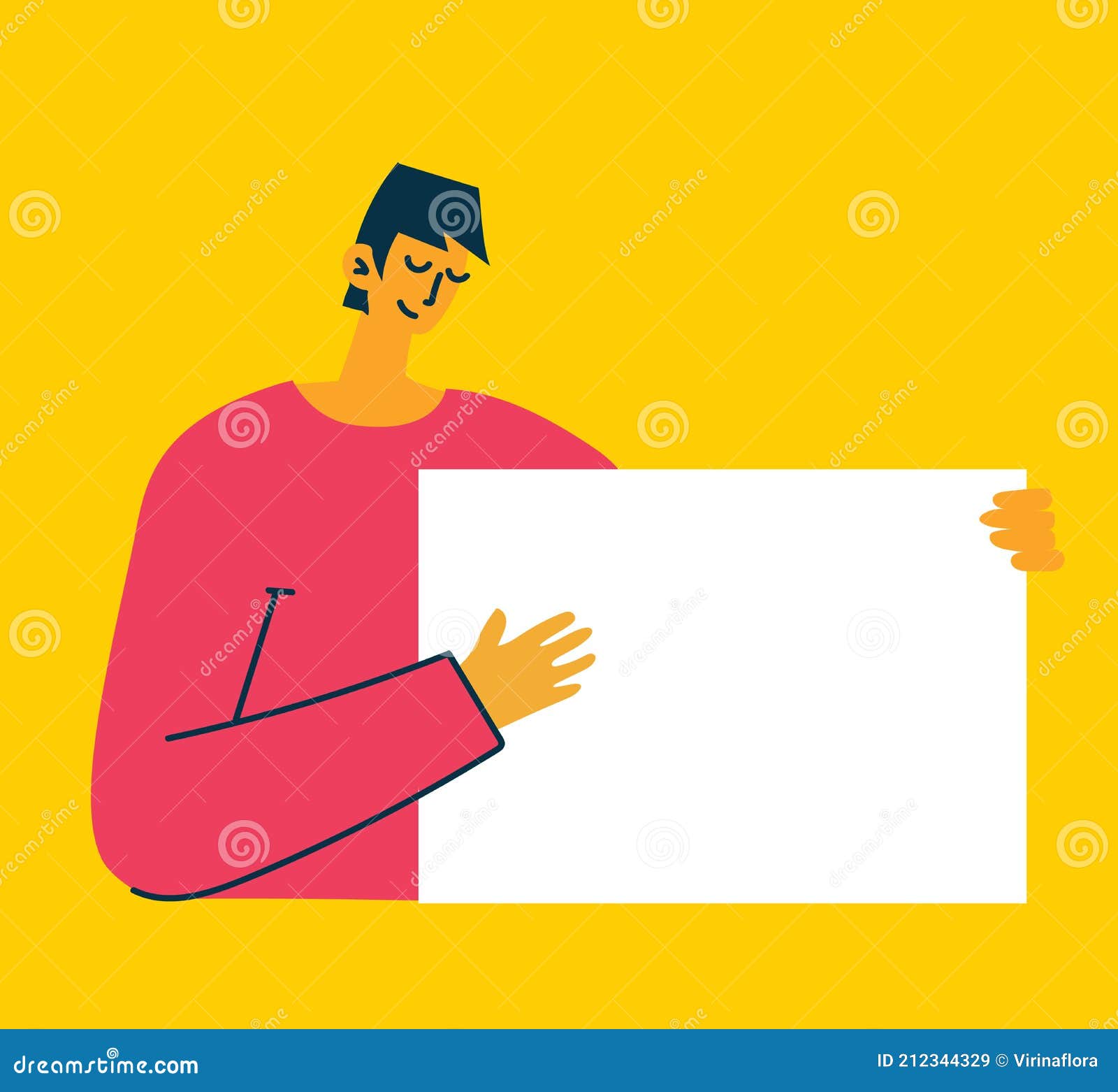 Vector Illustration of Man with Banner for Use in Advertising ...