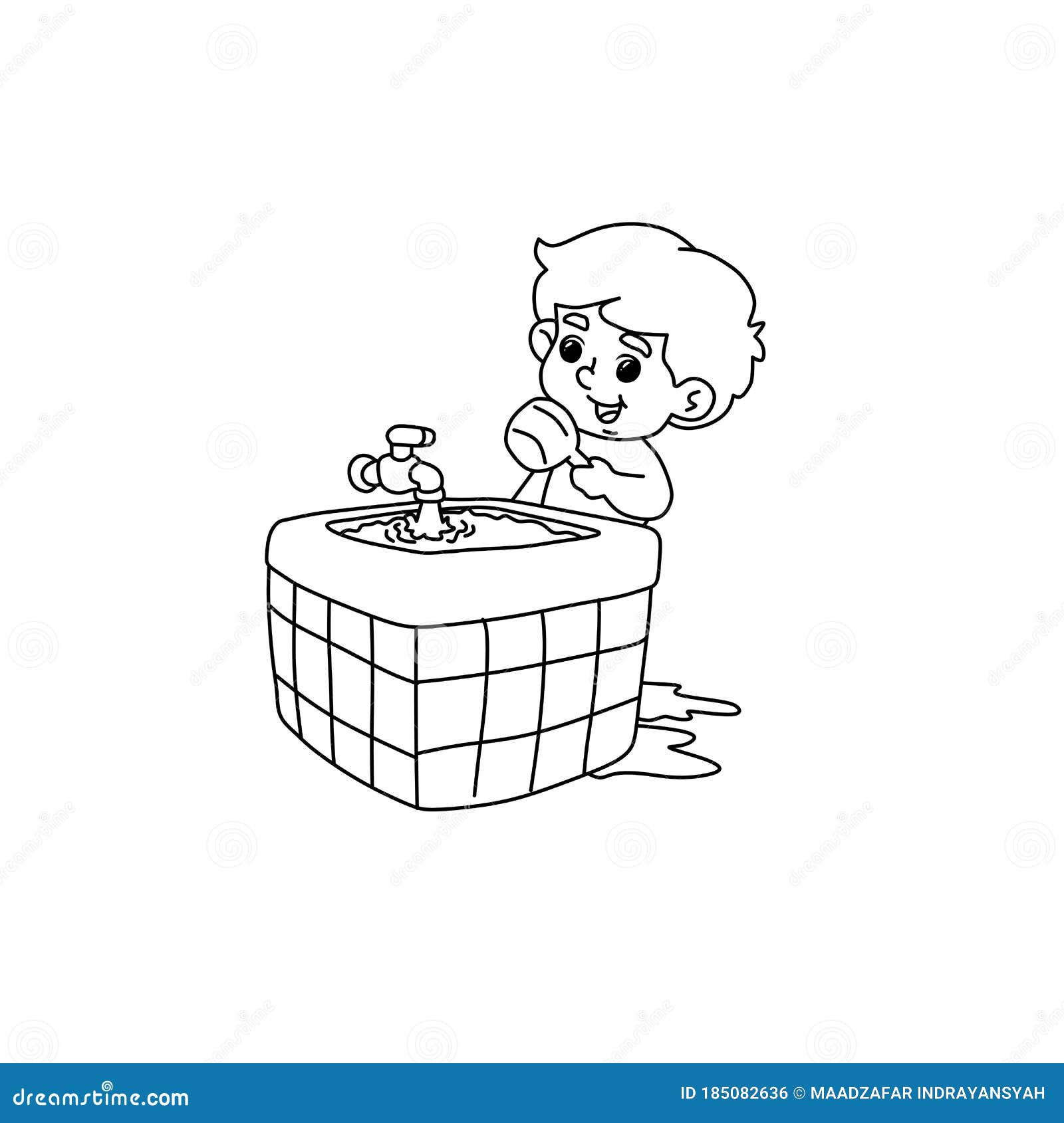A Man Bathing Vector Illustration Stock Vector - Illustration of clean ...
