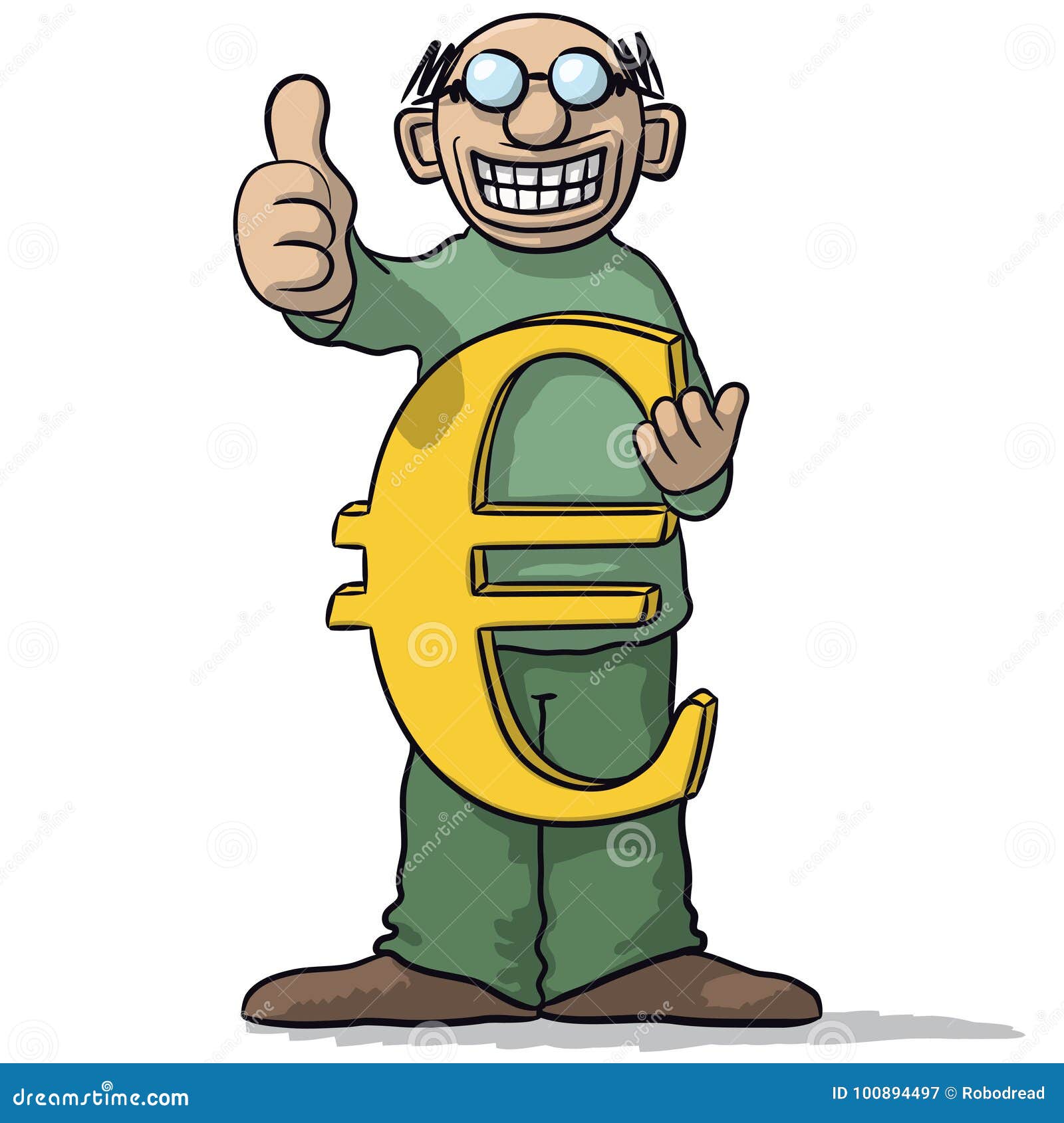 Man with euro sign stock vector. Illustration of market - 100894497