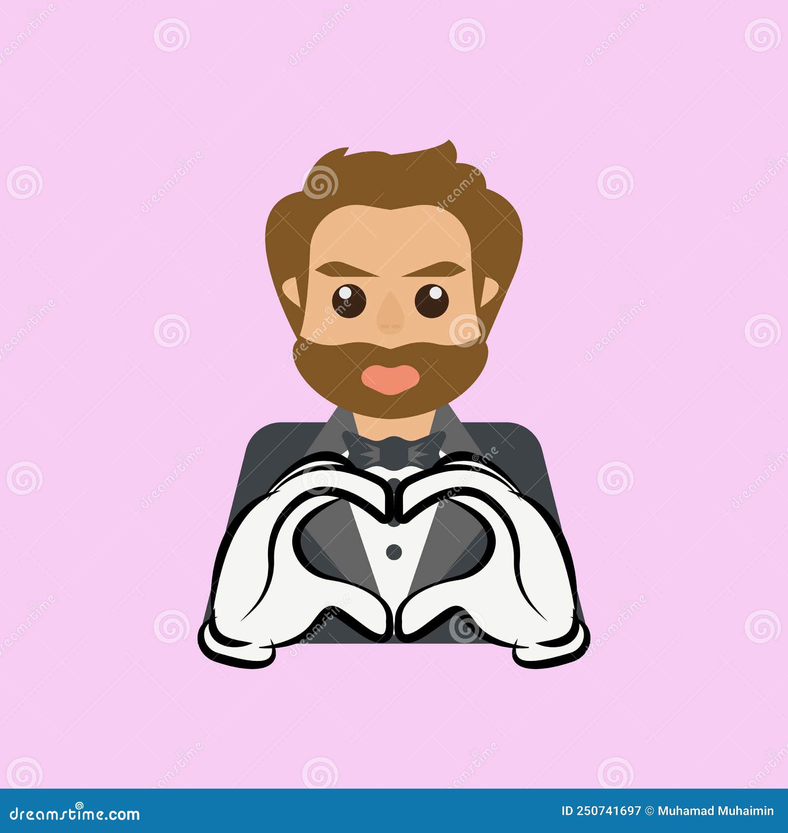 Vector Illustration of a Man Expressing Love Stock Vector ...