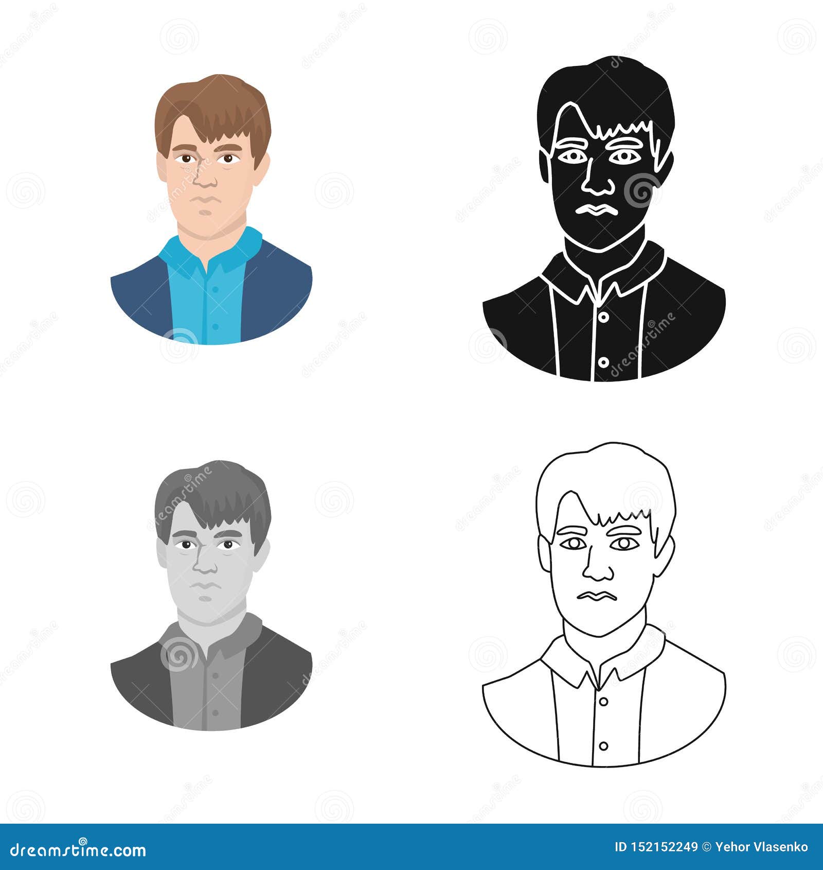 Vector Design of Man and Face Logo. Collection of Man and Young Stock ...