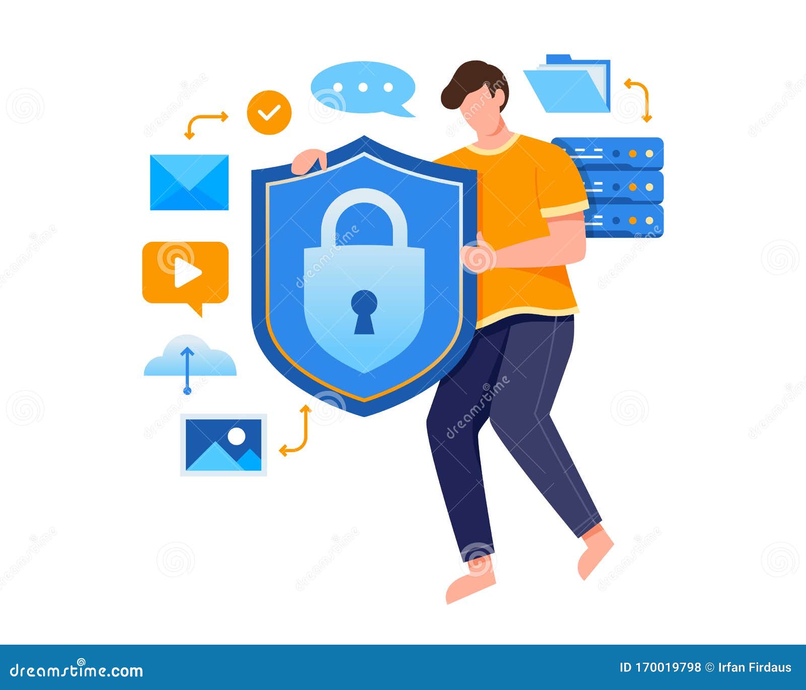 Concept Illustration of Data Security Technology Stock Vector ...