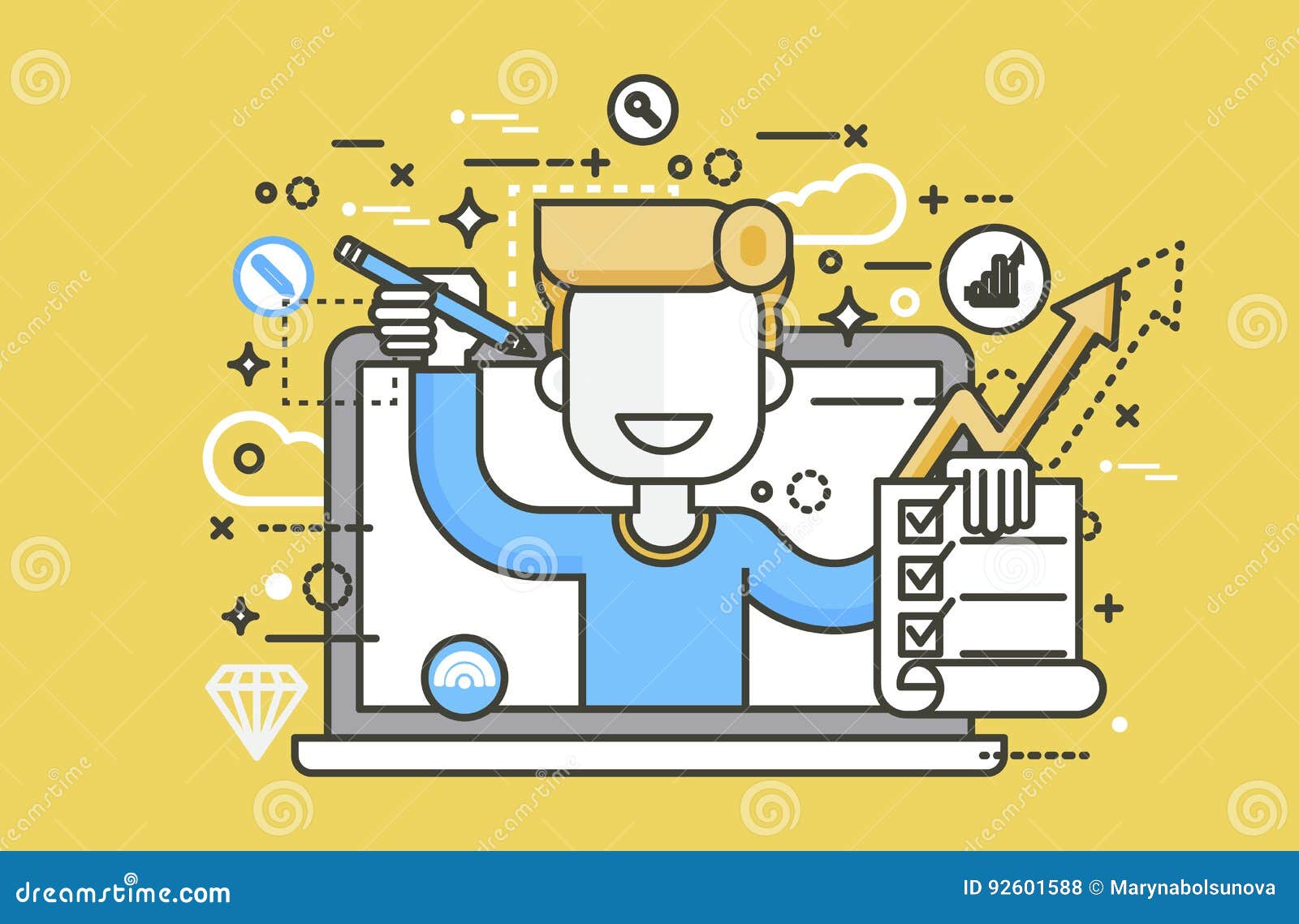 Subscription. Email Subscribe Vector Illustration. People Use E-mail ...