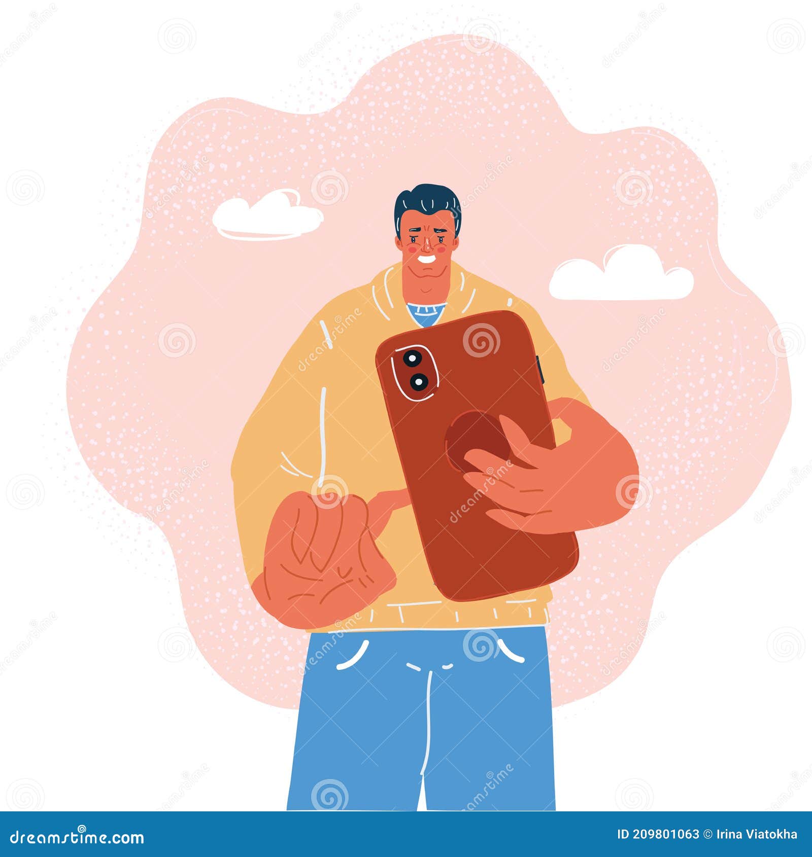 Vector Illustration of Man with Mobile Phone Stock Vector ...
