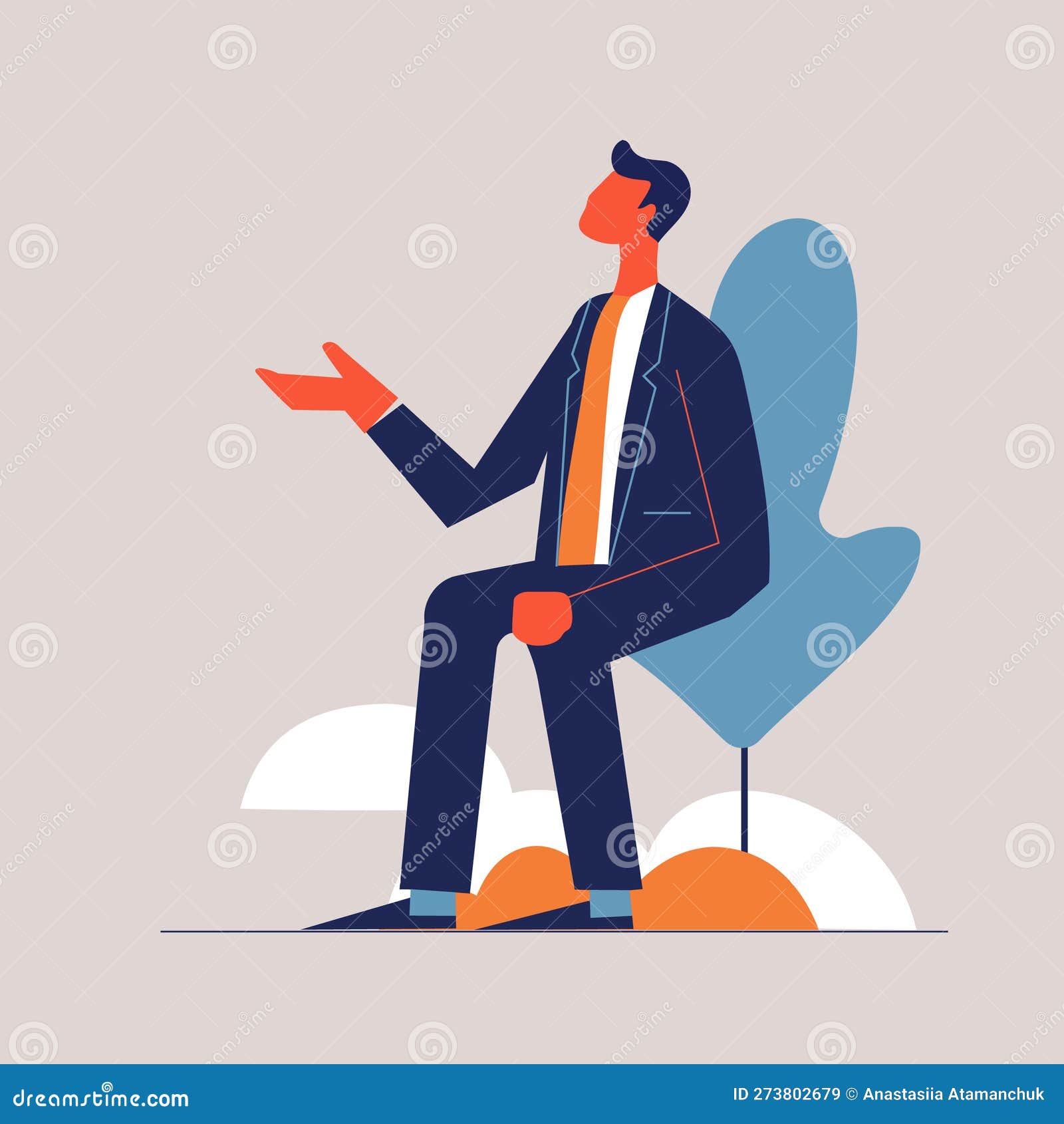 Vector Illustration of a Man. the Person is Sitting Stock Vector ...
