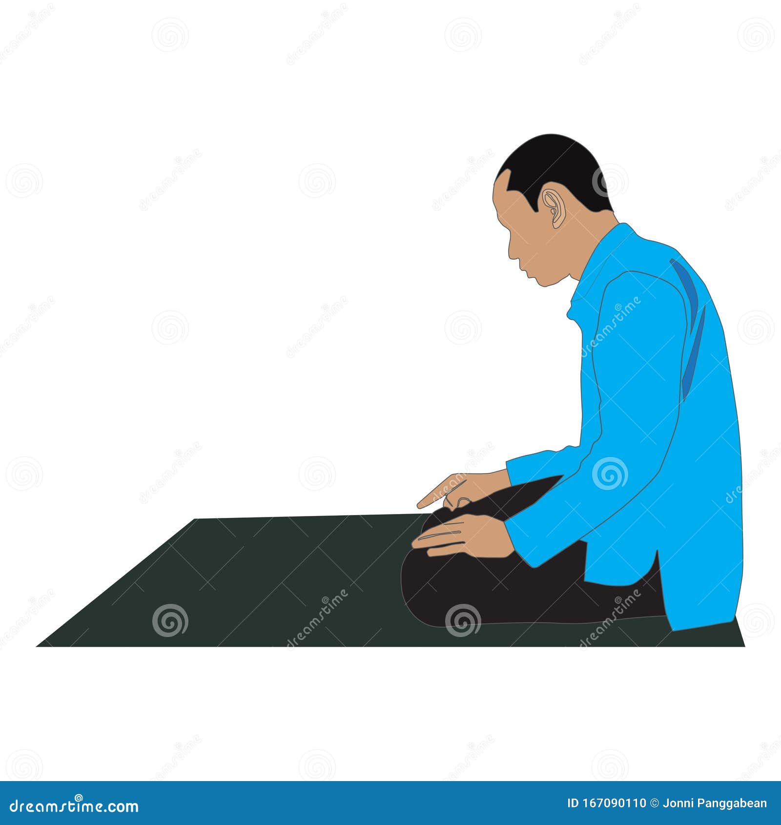 Vector Illustration Of Man Prostration For Praying Of Muslim ...