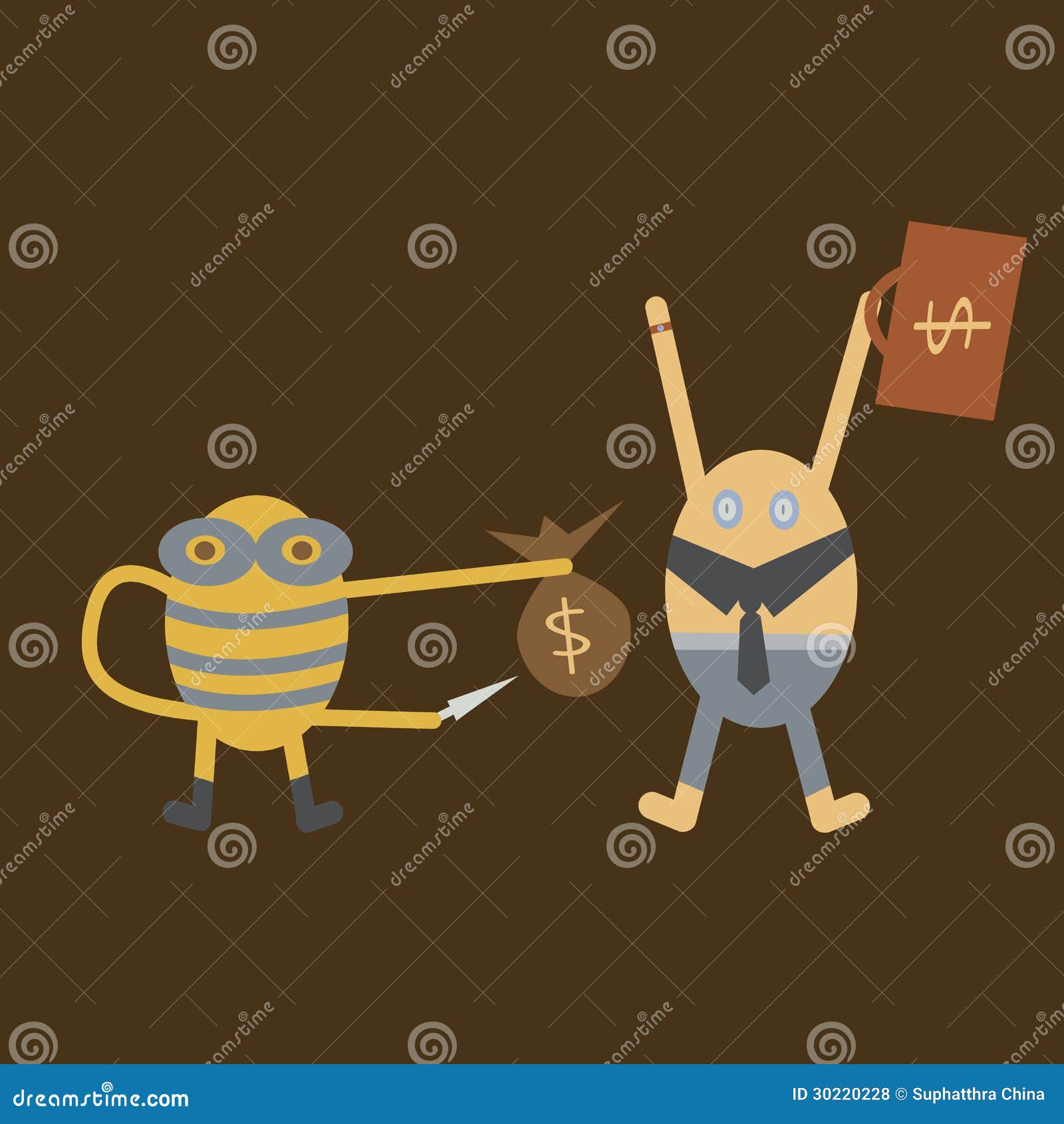 Vector Illustration of Man Robbed Stock Vector - Illustration of thief ...