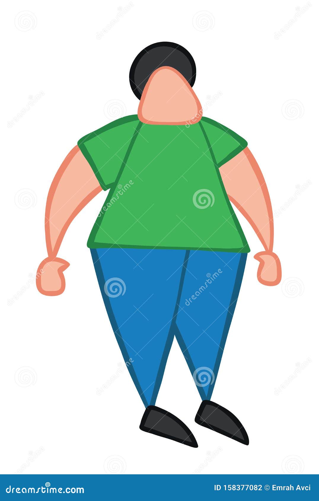 Vector Illustration Man Standing. Hand Drawn Stock Vector ...