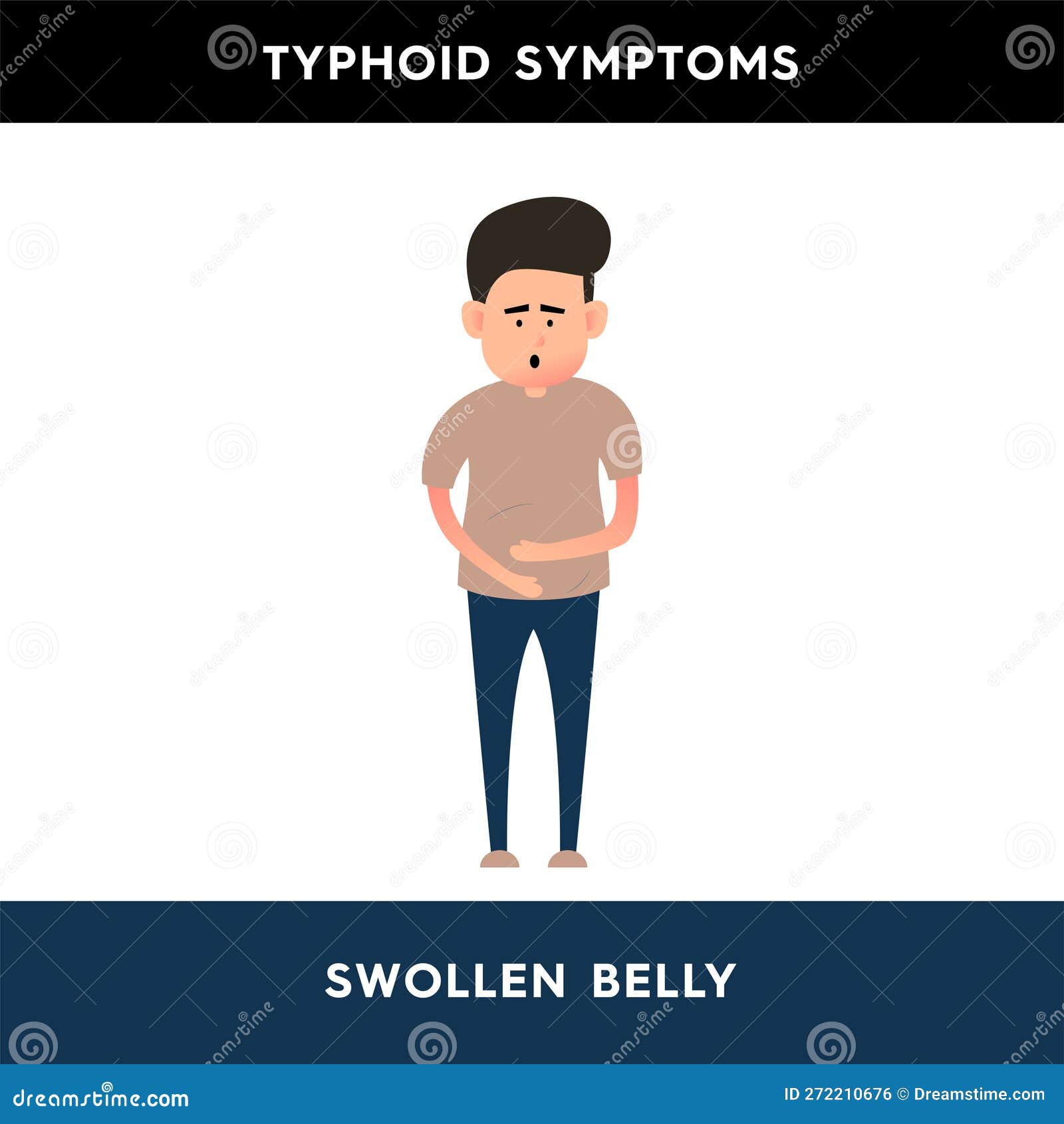 Vector Illustration of a Man Who Has Bloating. Problems with the ...