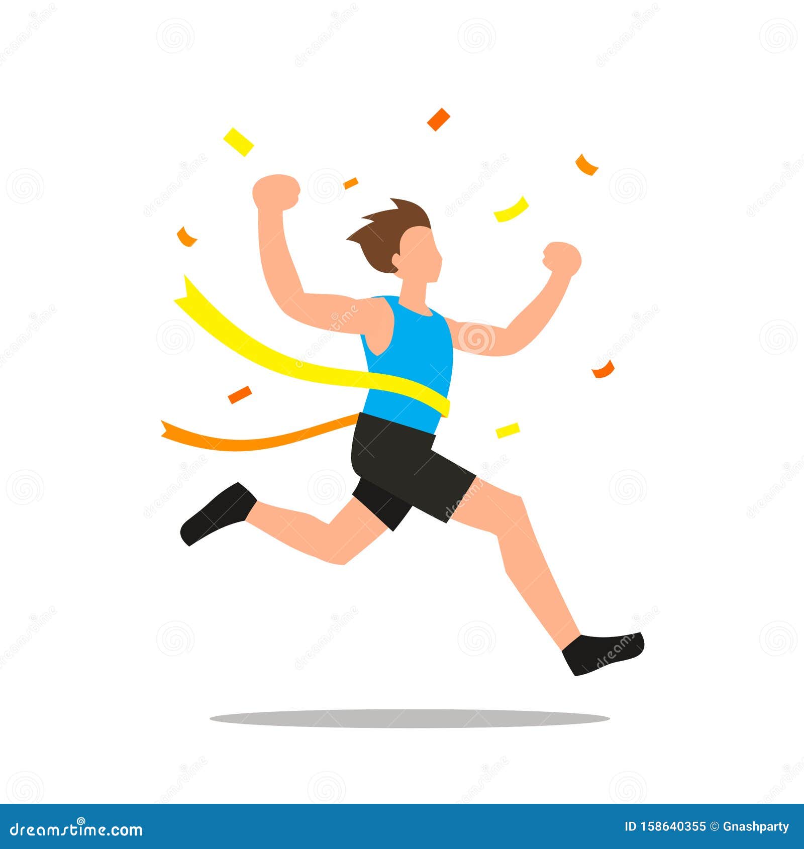 Vector Illustration of Man Winning a Race Stock Vector - Illustration ...