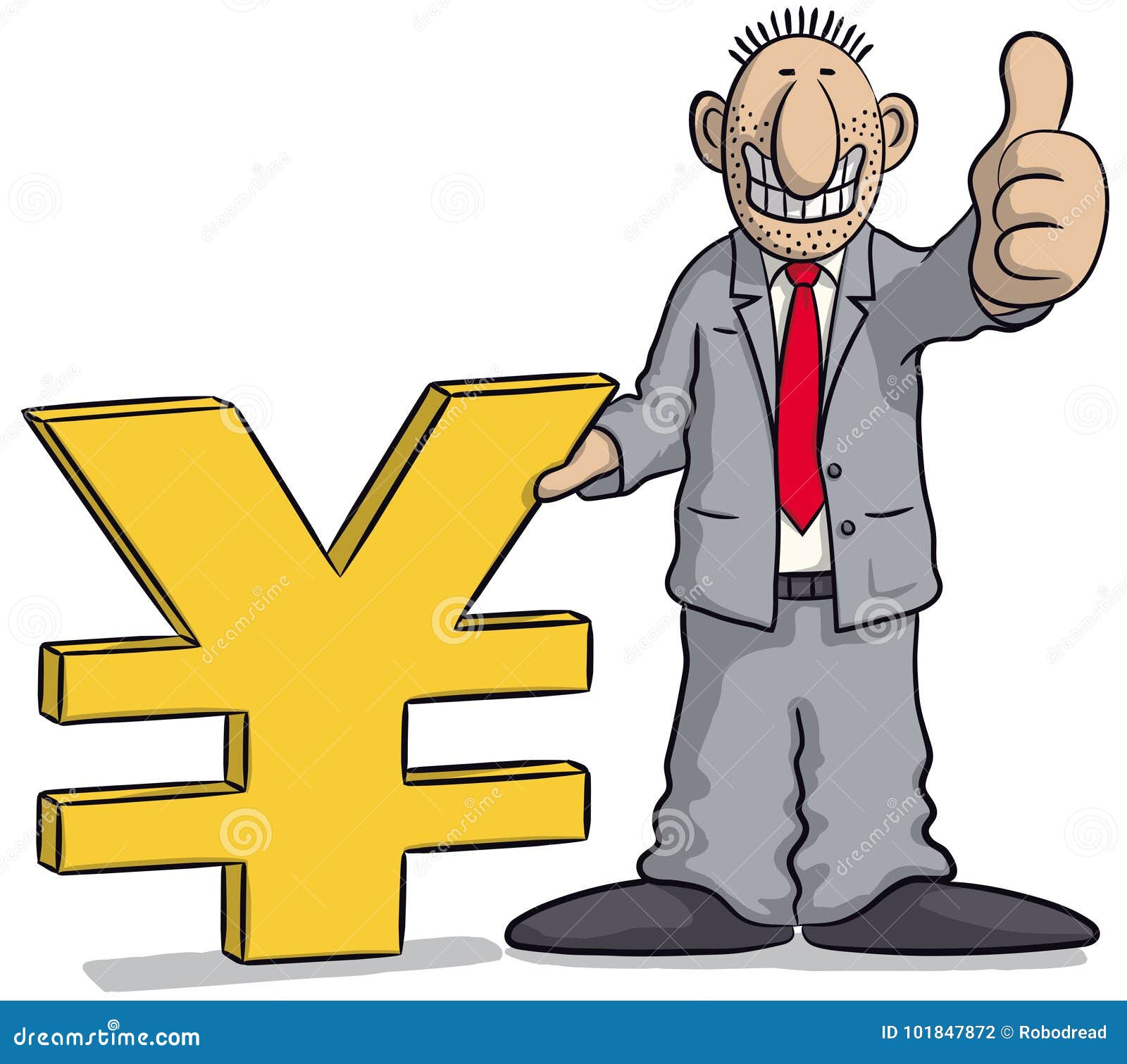Man with yen sign stock vector. Illustration of financial - 101847872