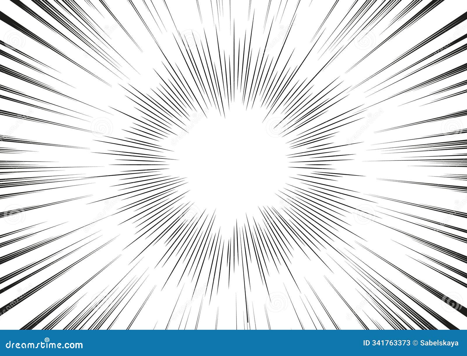 Vector Illustration of Manga Effect in Black and White. Radial Light ...