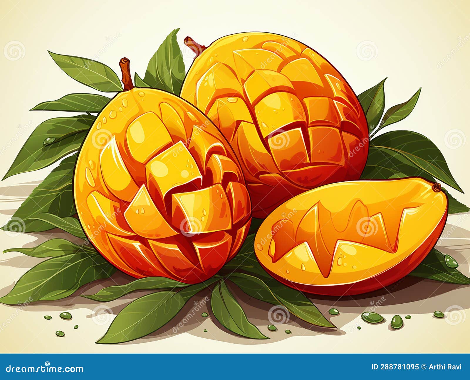Vector Illustration of Mango Stock Illustration - Illustration of ...