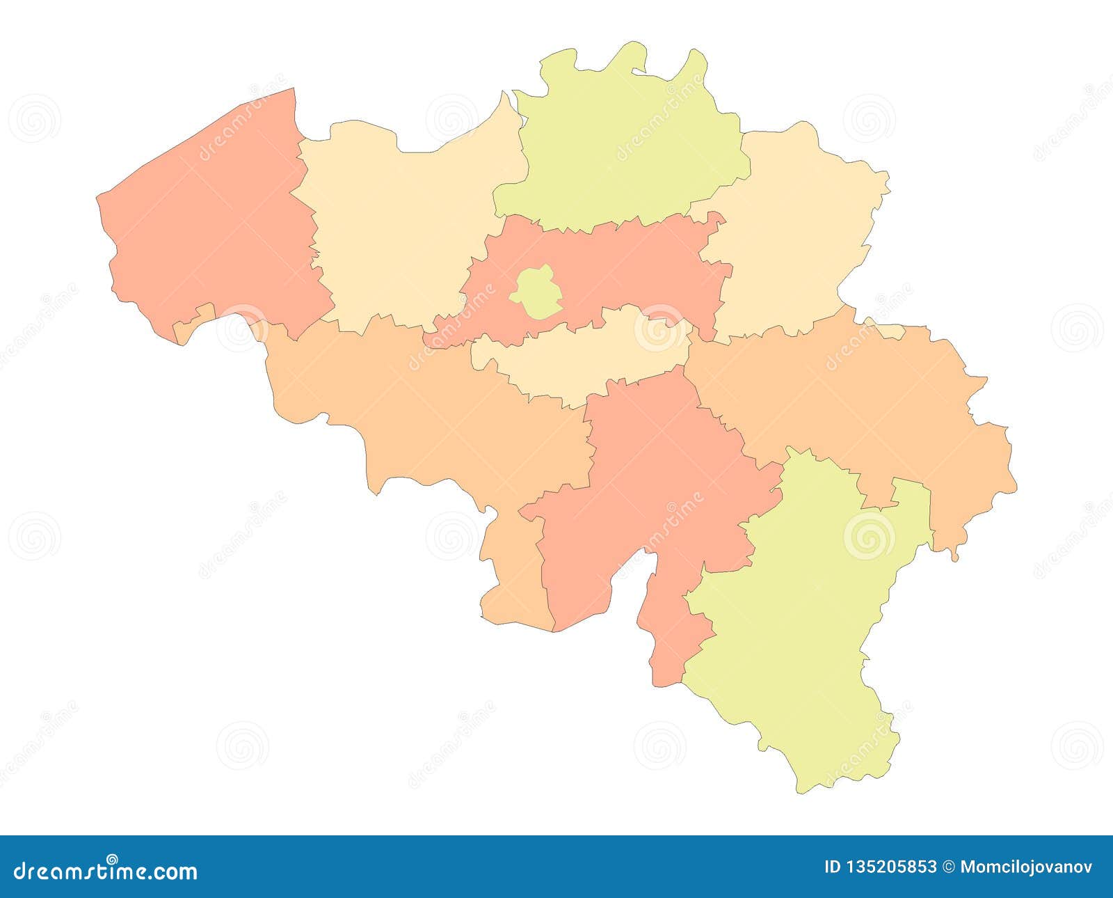 Map of Belgium with Provinces Stock Vector - Illustration of holland ...
