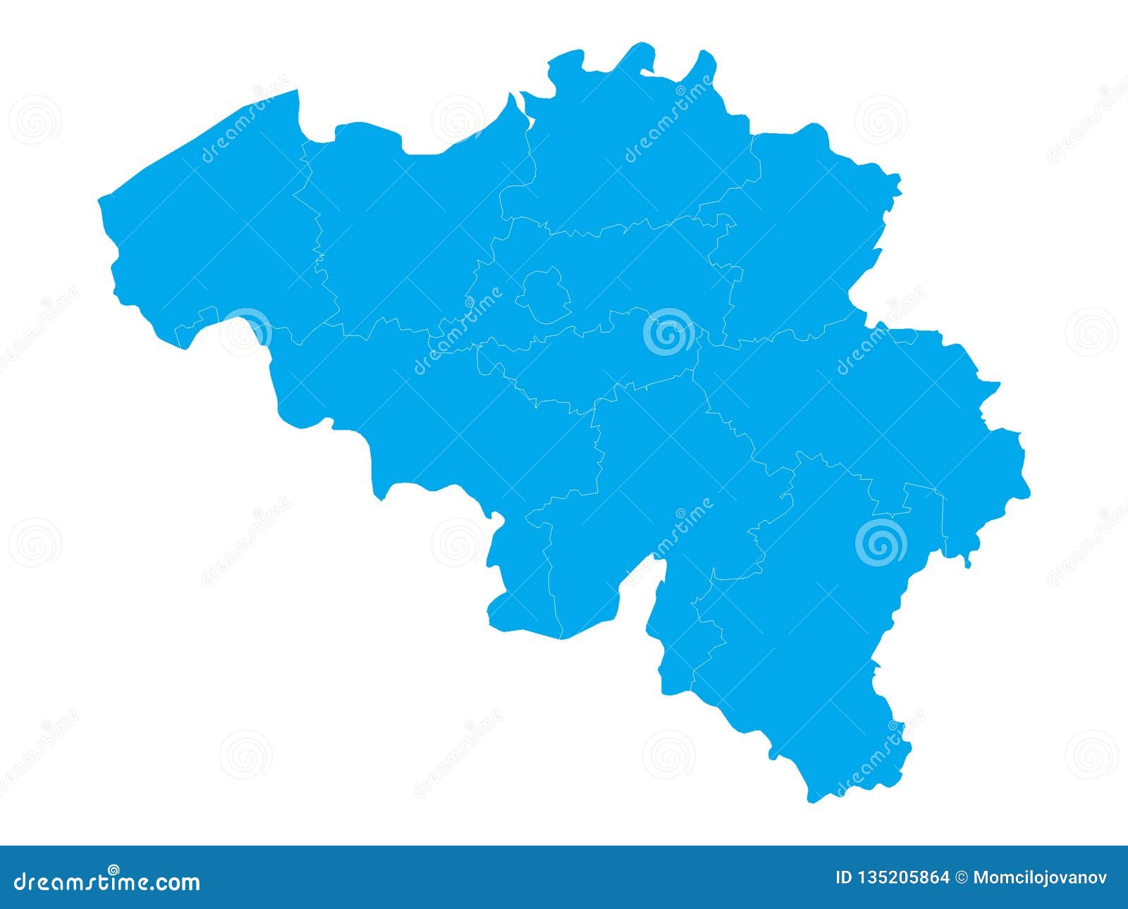 Map of Belgium with Provinces Stock Vector - Illustration of europe ...