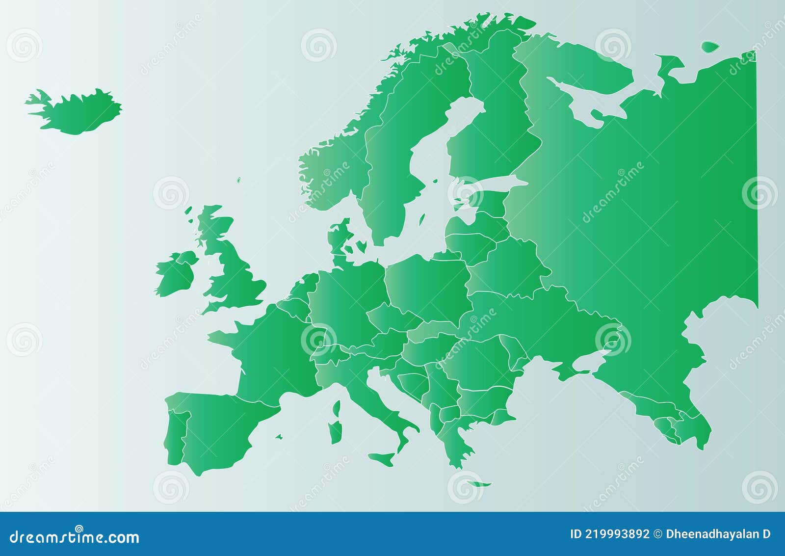 Vector Illustration Of A Map Of Europe Continent Map With Countries ...