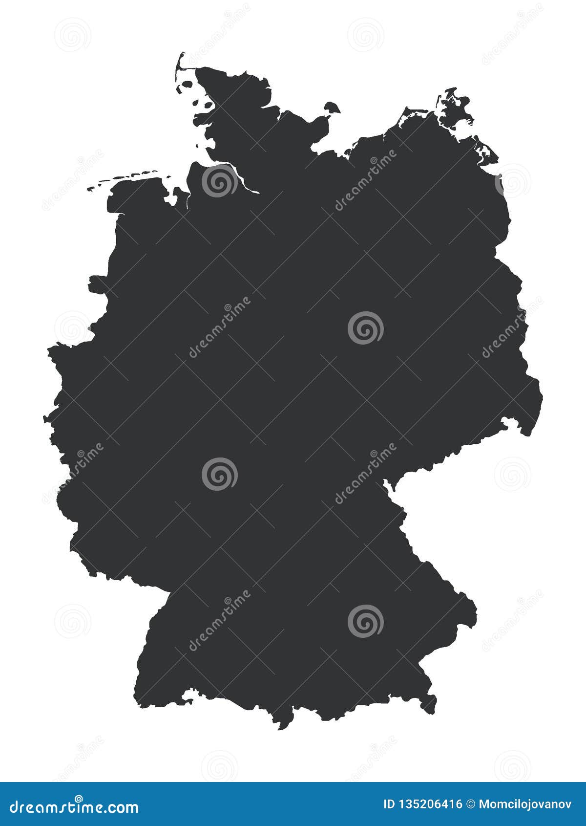 Map of Germany stock vector. Illustration of light, yellow - 135206416
