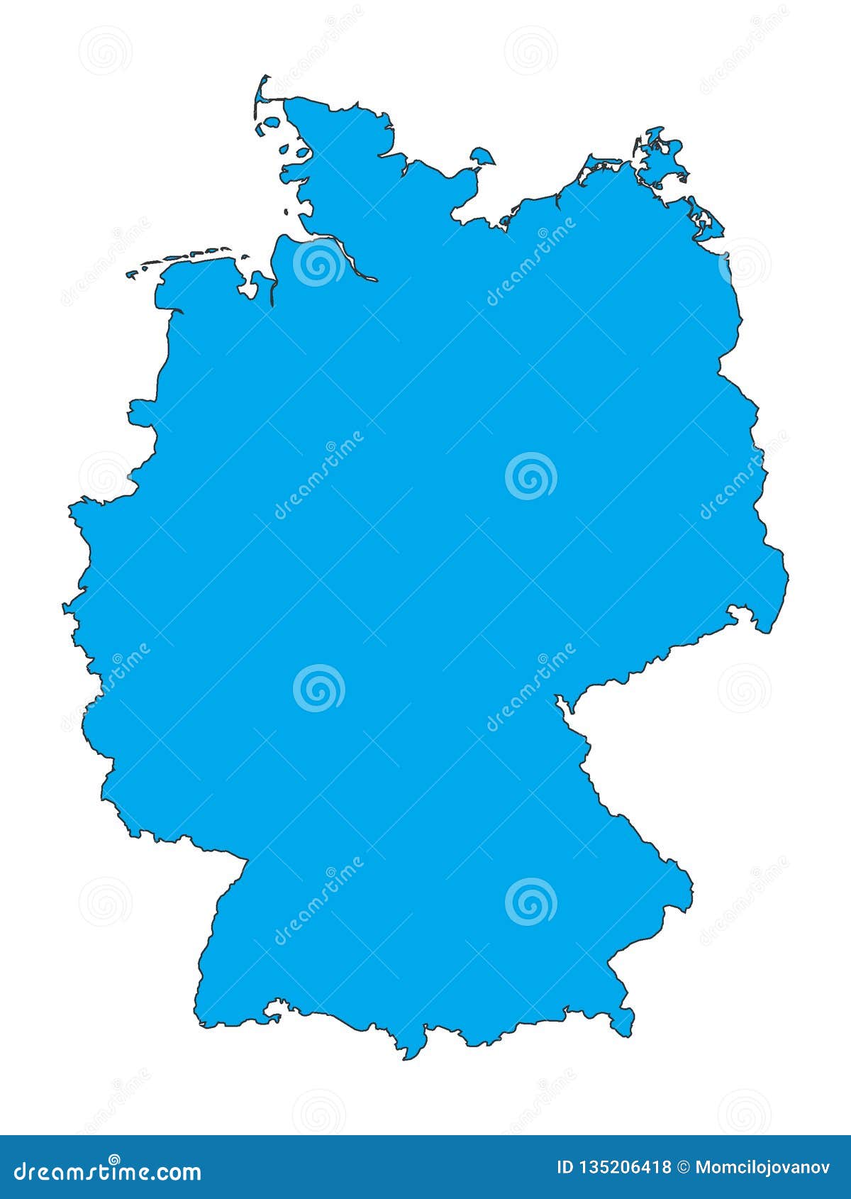 Map of Germany stock vector. Illustration of provinces - 135206418