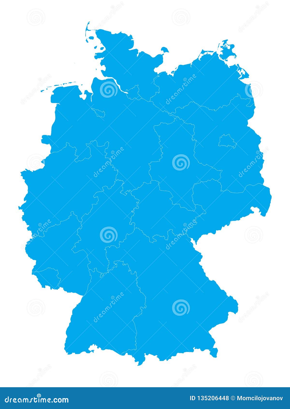 Map of Germany with Provinces Stock Vector - Illustration of border ...