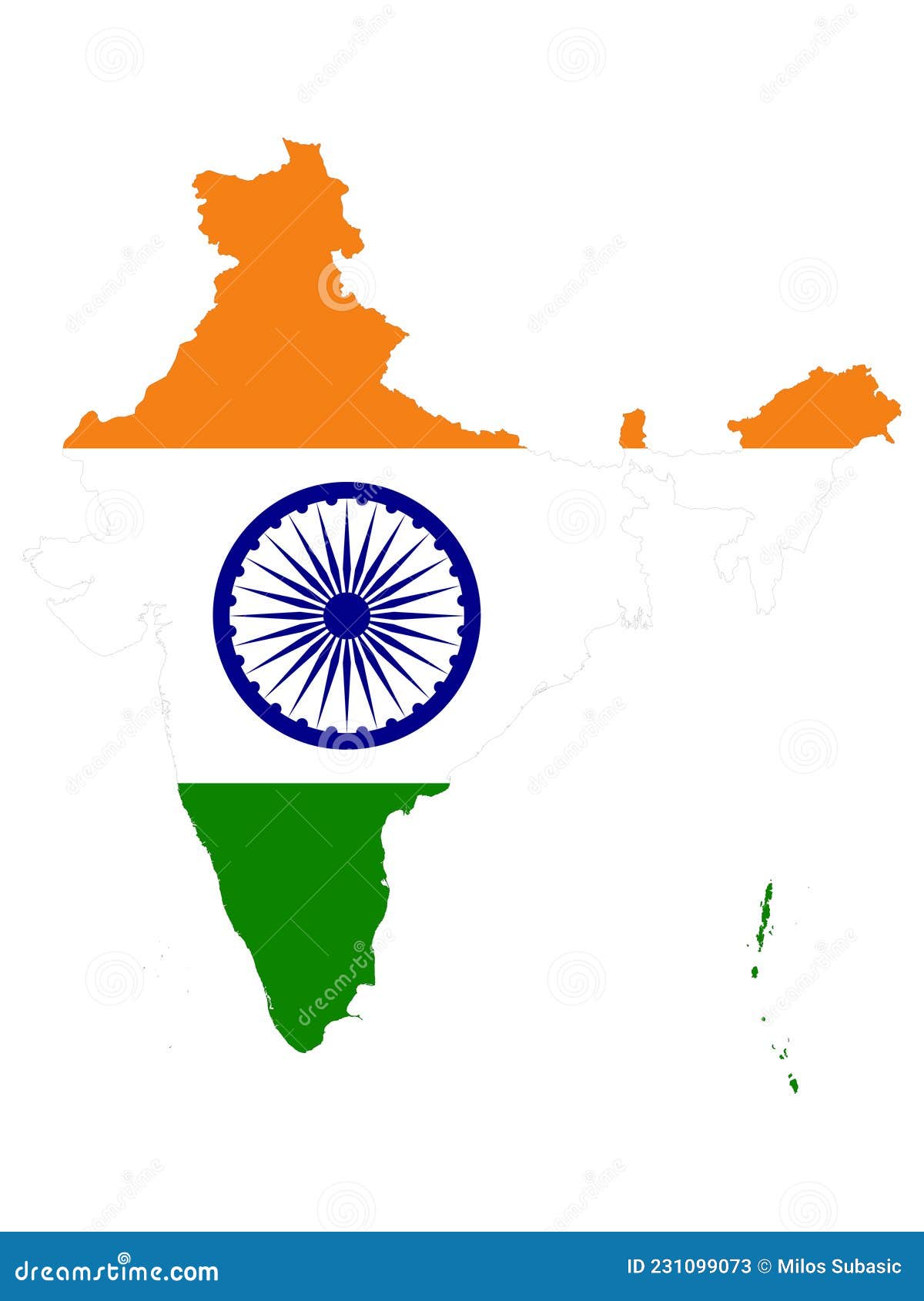 Map of India with National Flag Stock Vector - Illustration of japan ...