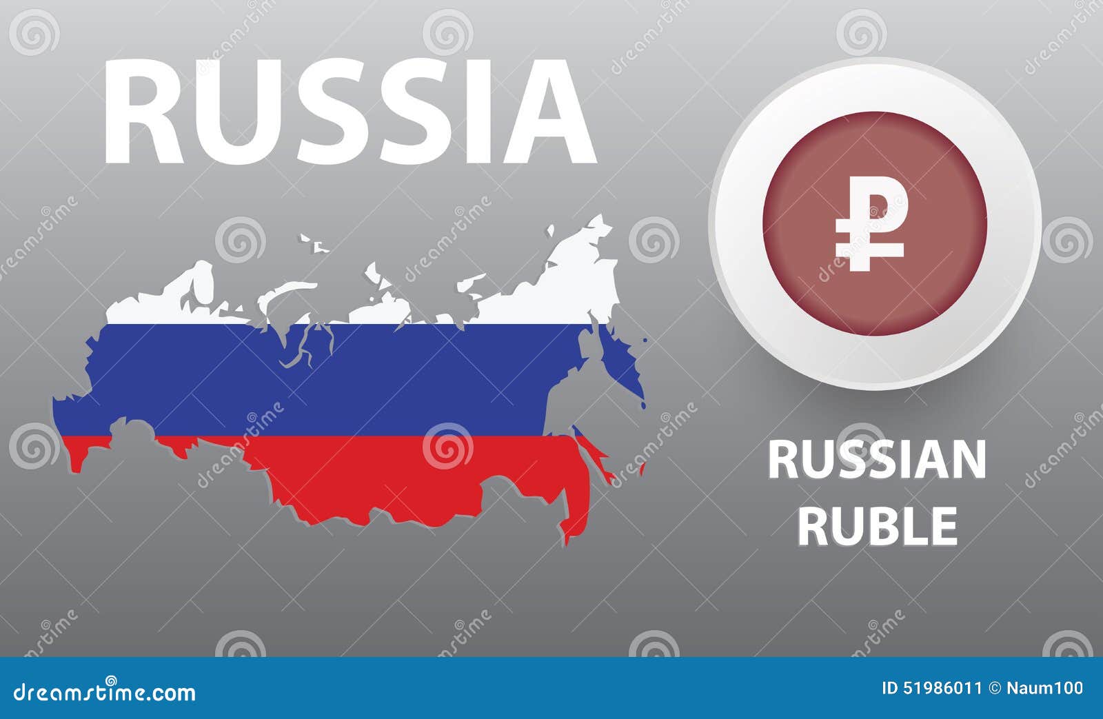 Vector Illustration of Map of the Russia, the Button with the Cu Stock ...