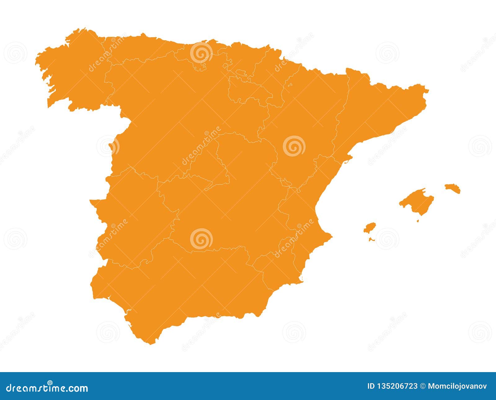 Map of Spain with Provinces Stock Vector - Illustration of isolated ...