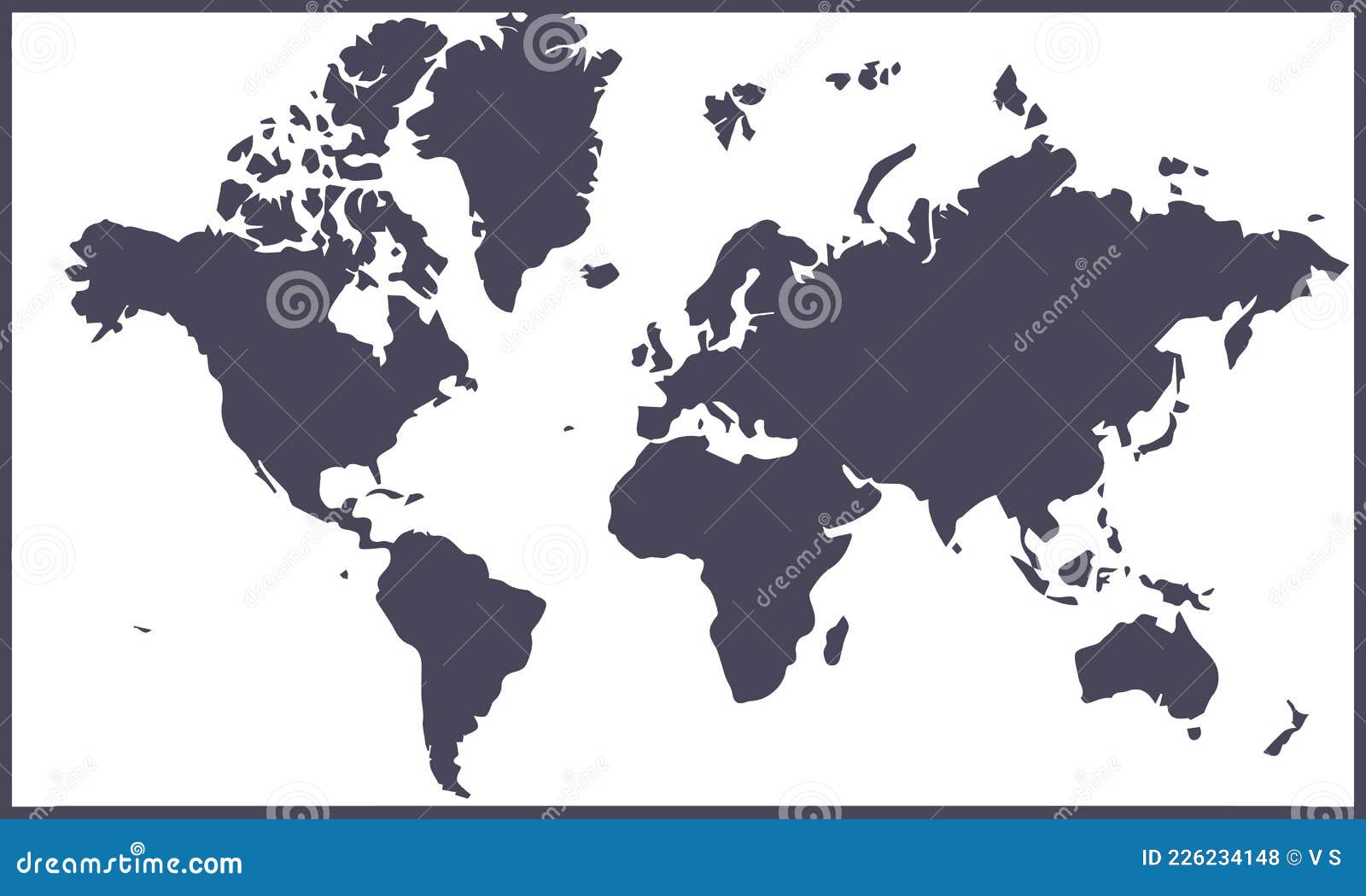 Vector Illustration, Map of the World, in Gray - White Design Stock ...