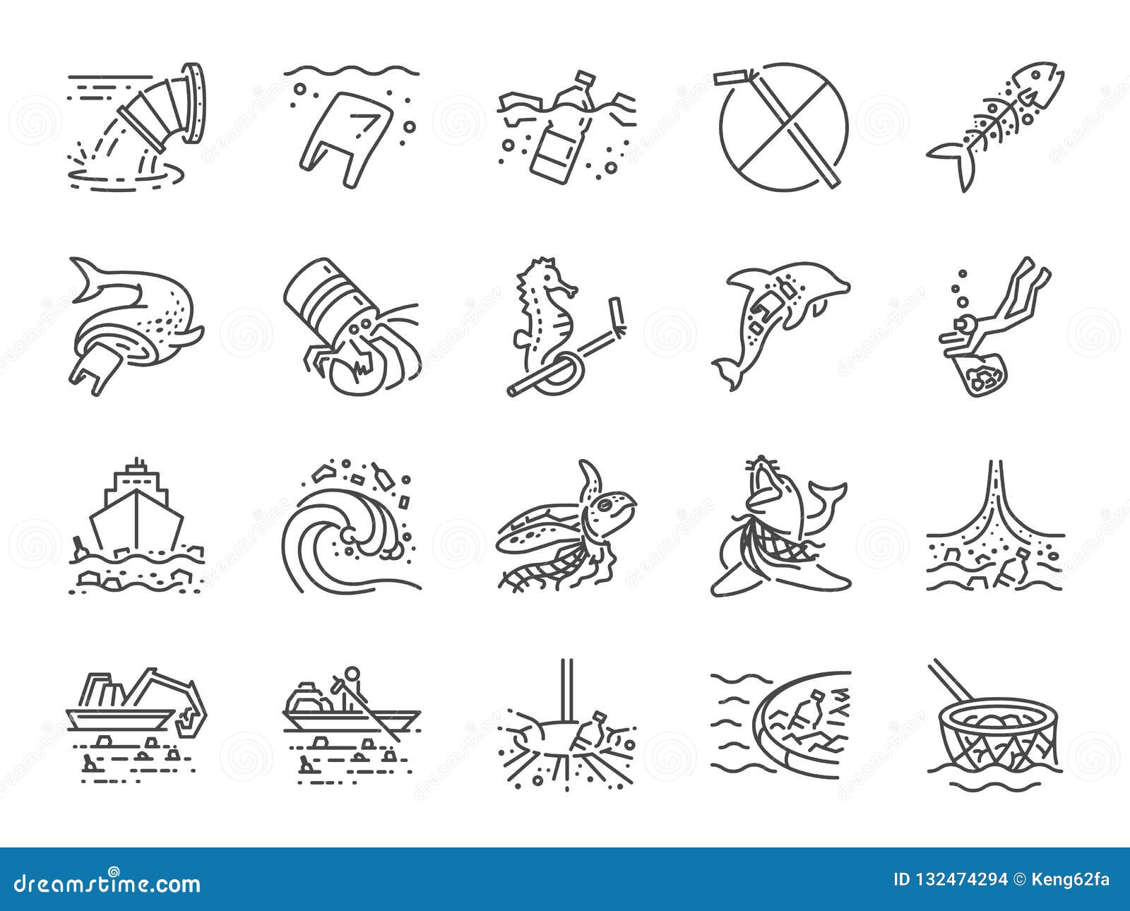 Marine Pollution Icon Set. Included the Icons As Ocean Trash, Waste ... Marine Pollution Icon Set. Included the Icons As Ocean Trash, Waste ...